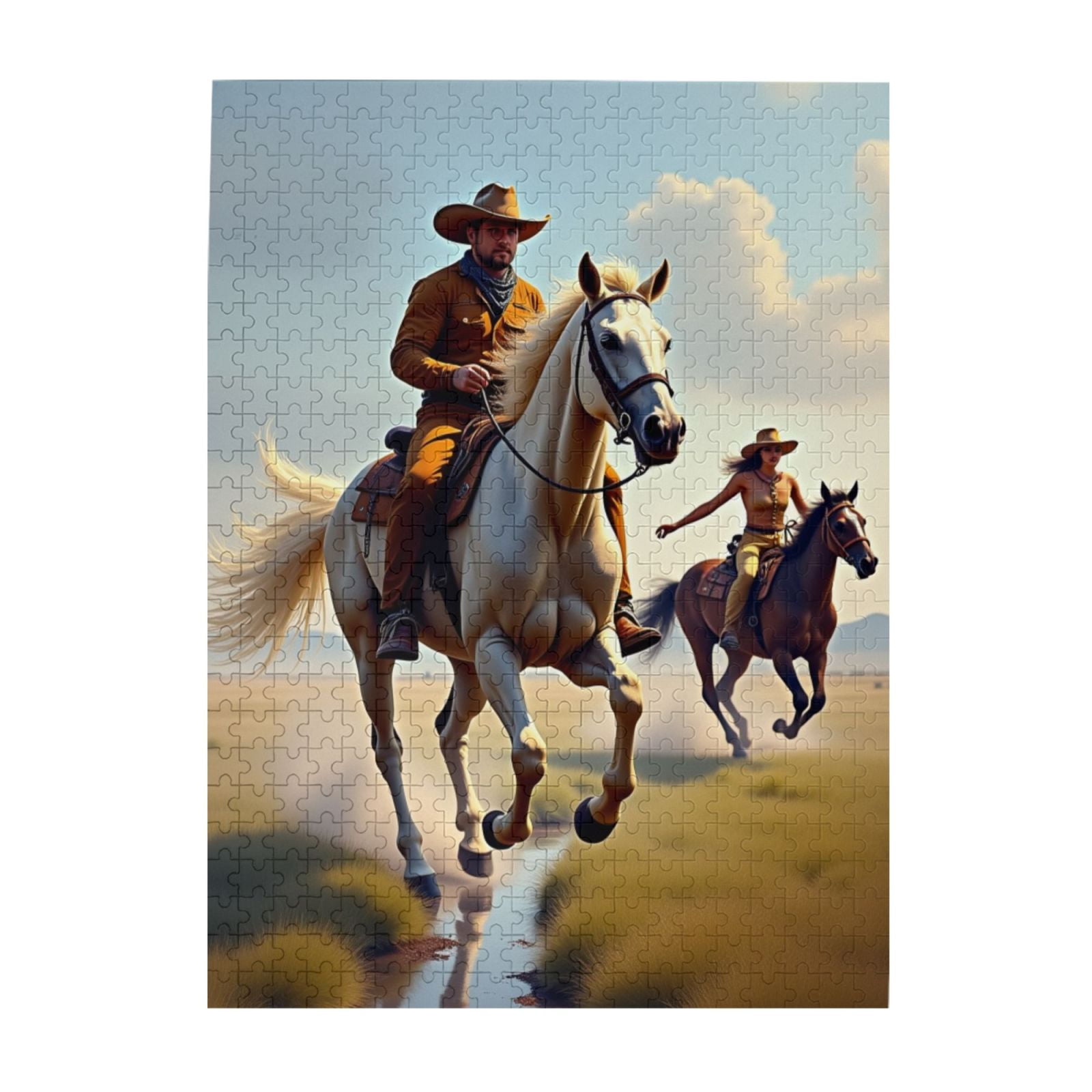 500 Piece Cowboy & Cowgirl Jigsaw Puzzle For Adults Challenging Western ...