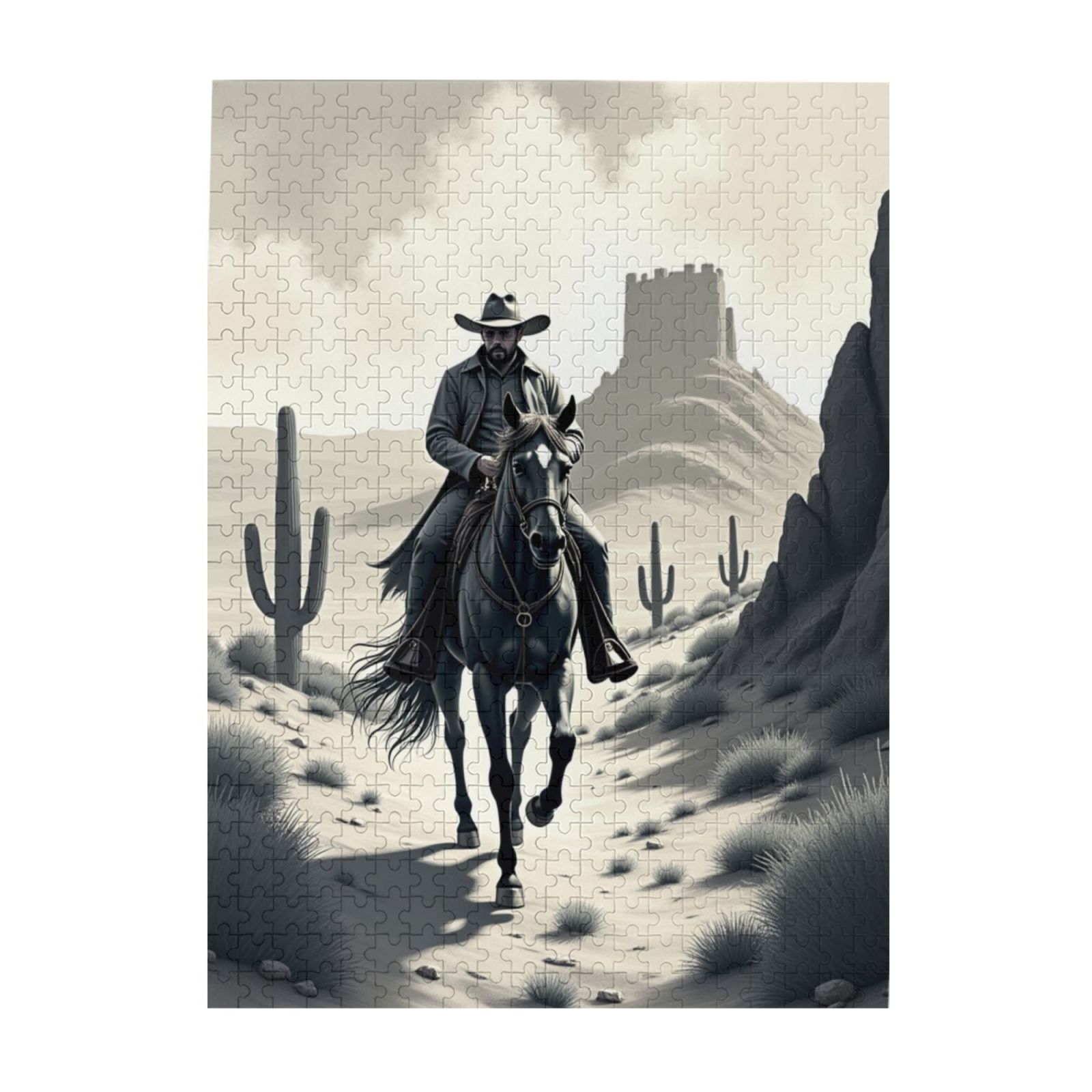 500 Piece Cowboy Desert Jigsaw Puzzle For Adults – Challenging & Fun ...