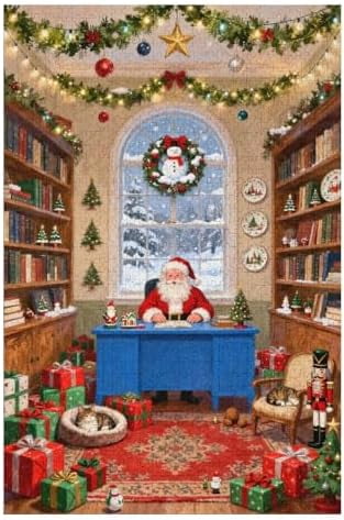 500 Piece Cozy Christmas Living Room Holiday Interior Artwork Puzzle ...