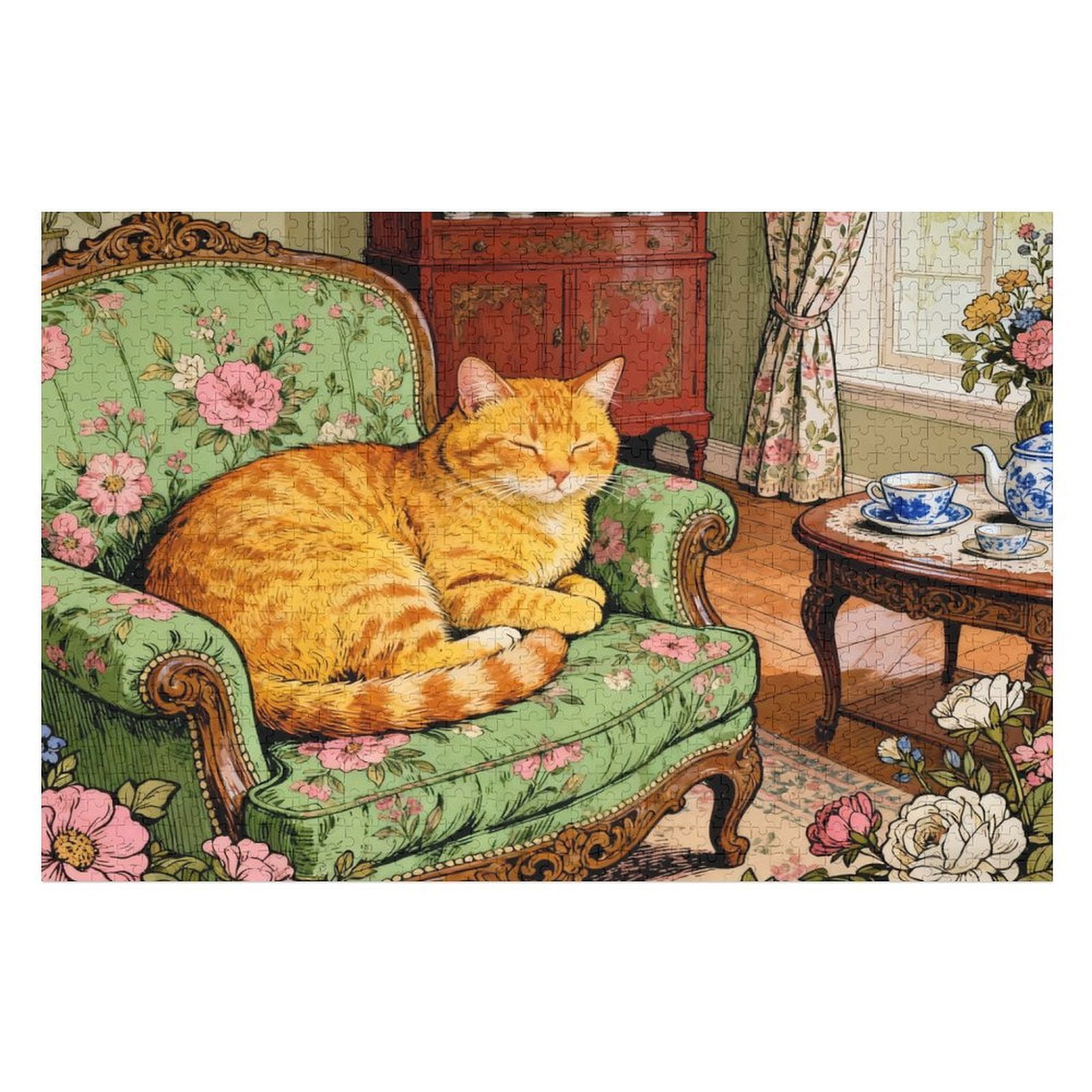 500 Piece Cozy Time Cat Books & Tea Puzzle for Adults – Mind-Relaxing ...