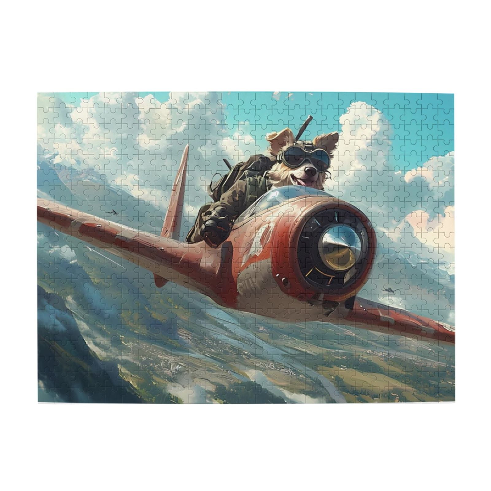 500 Piece Dog Pilot Jigsaw Puzzle For Adults – Whimsical Flying Dog ...