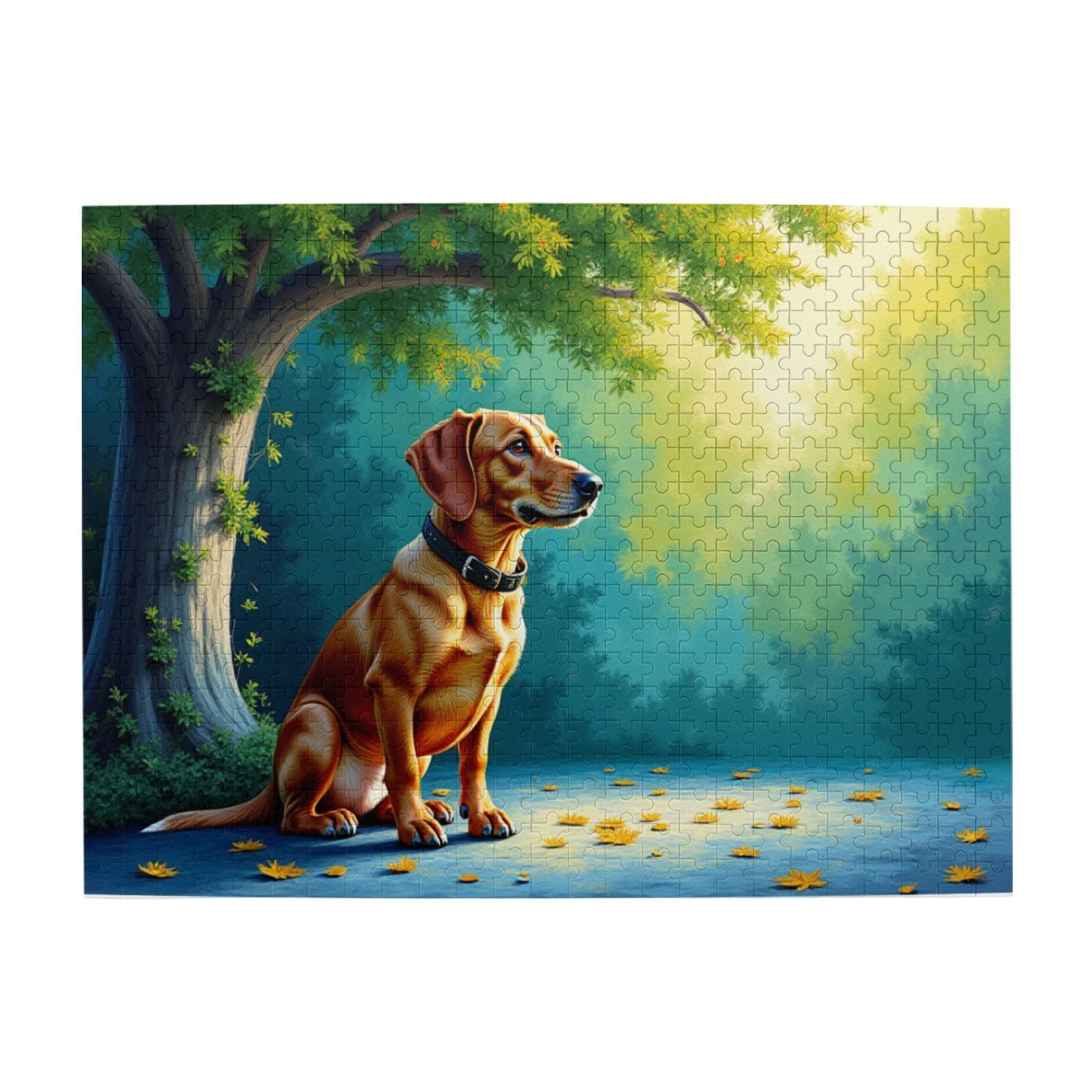 500 Piece Dog Under Tree Jigsaw Puzzle For Adults Relaxing And ...