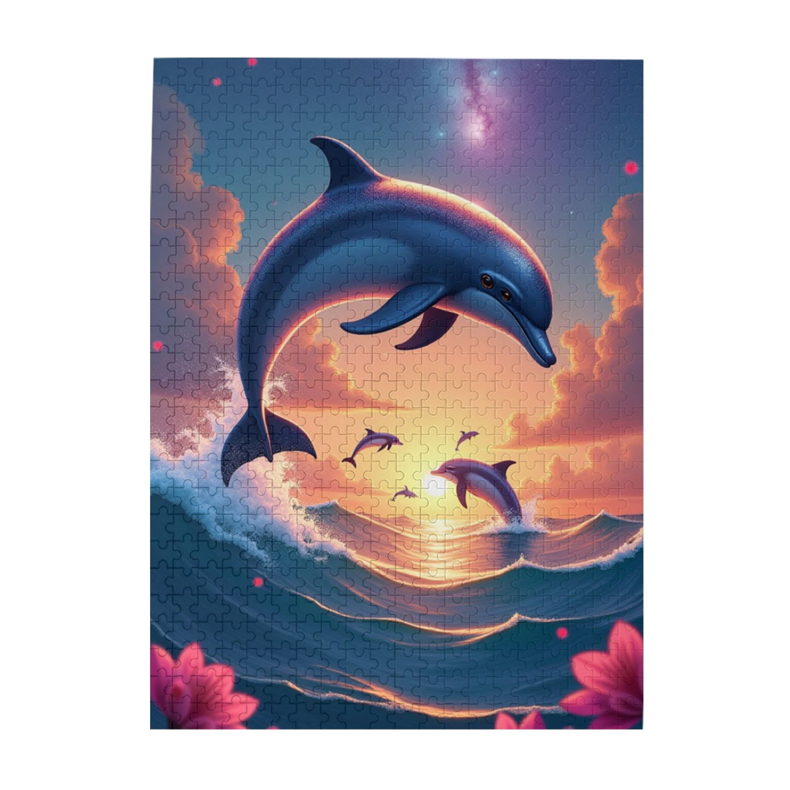 500 Piece Dolphins Sunset Jigsaw Puzzle For Adults Challenging ...