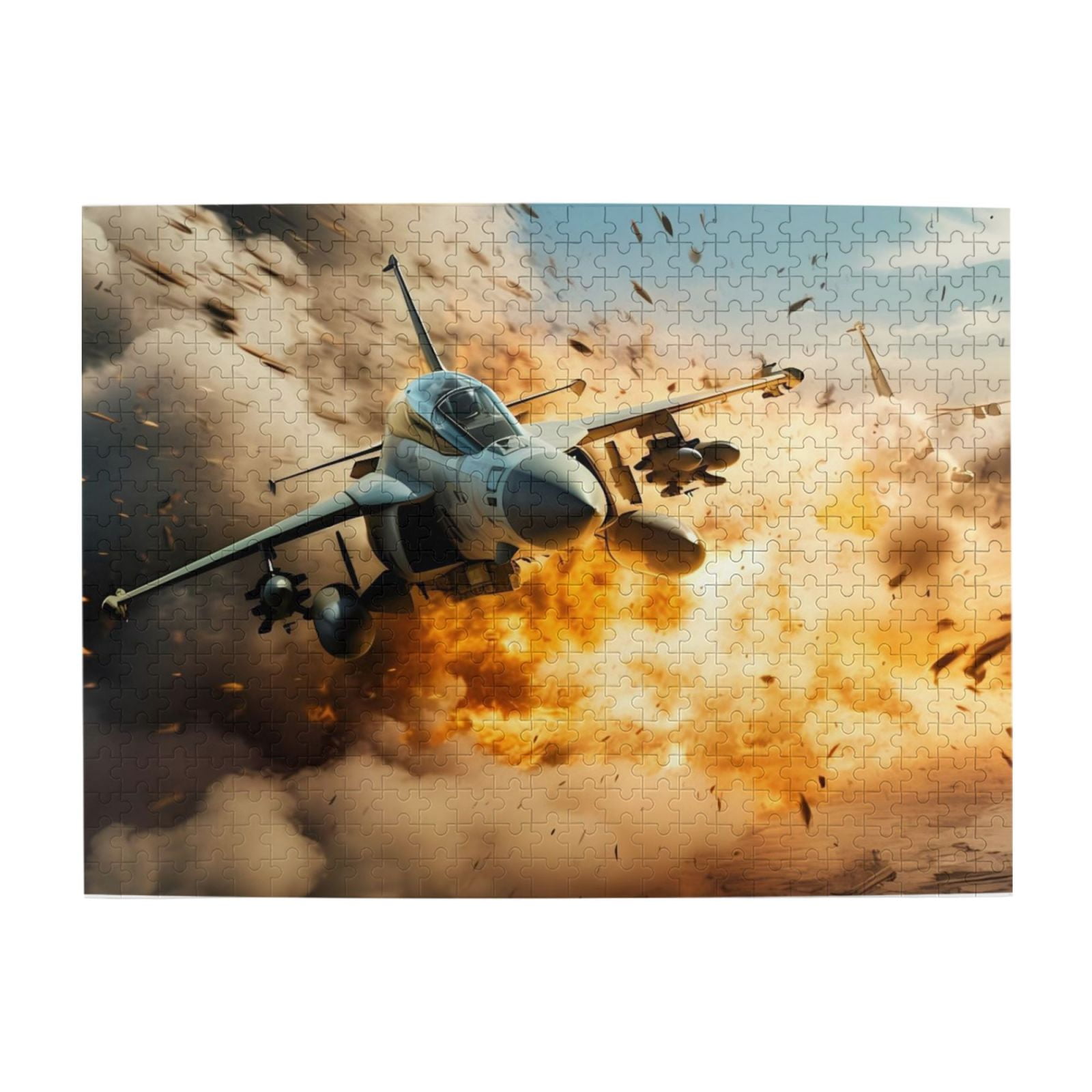 500 Piece Dynamic Fighter Jet Explosion Jigsaw Puzzle For Adults ...