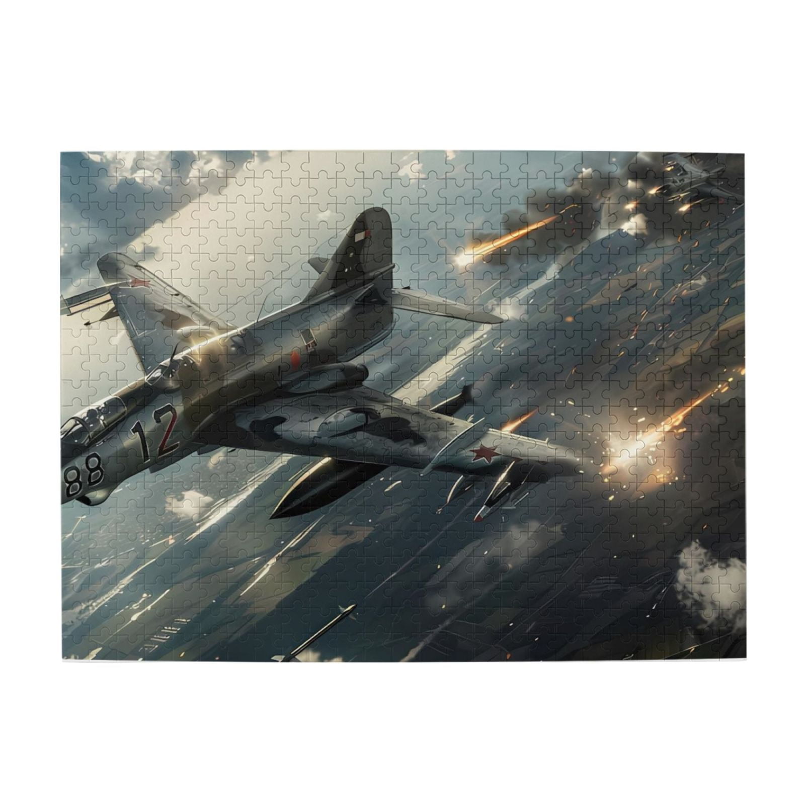 500 Piece Dynamic Fighter Jet Jigsaw Puzzle For Adults – Intense Air ...