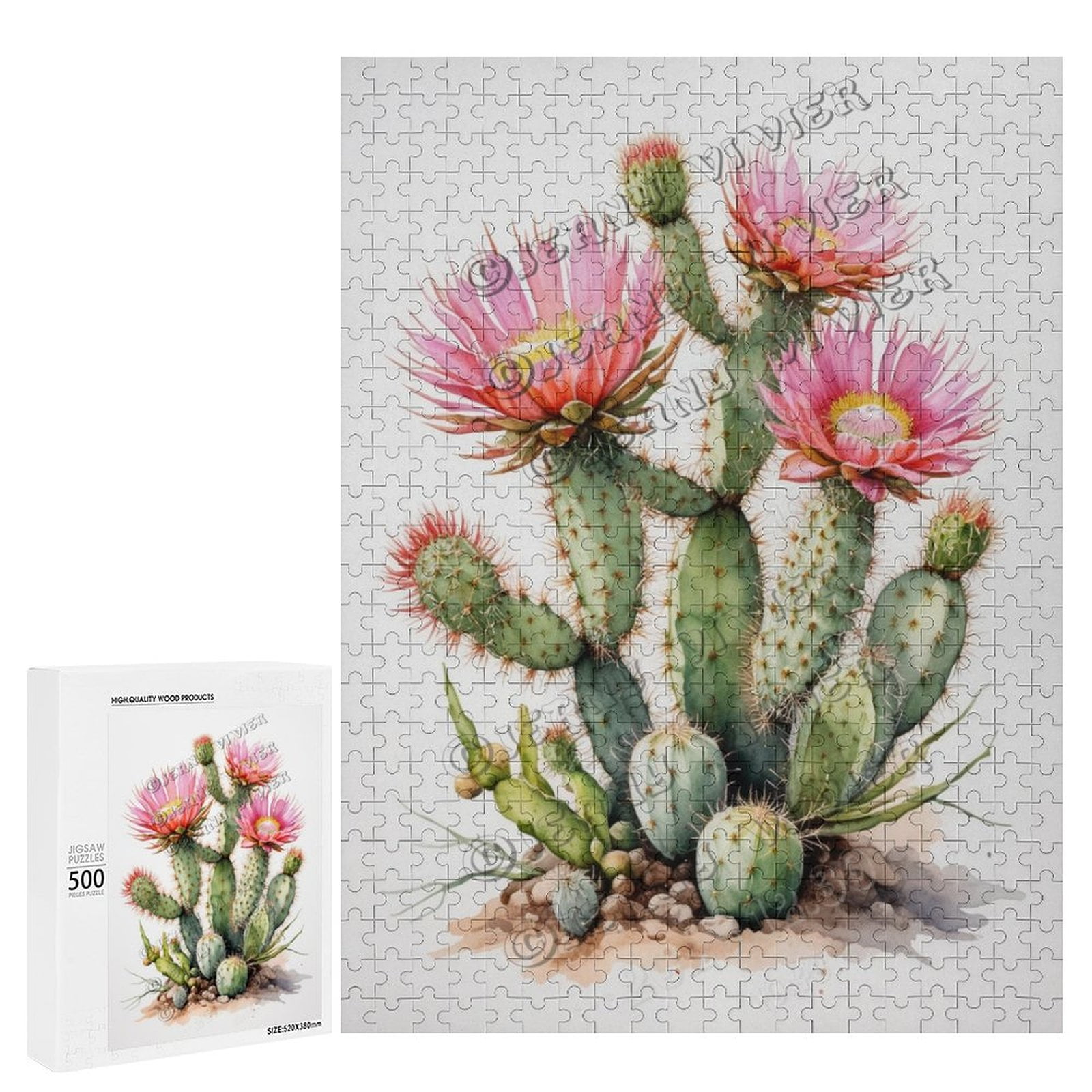 500 Piece Echinocereus Cactus Puzzle – Wooden Jigsaw for Adults ...