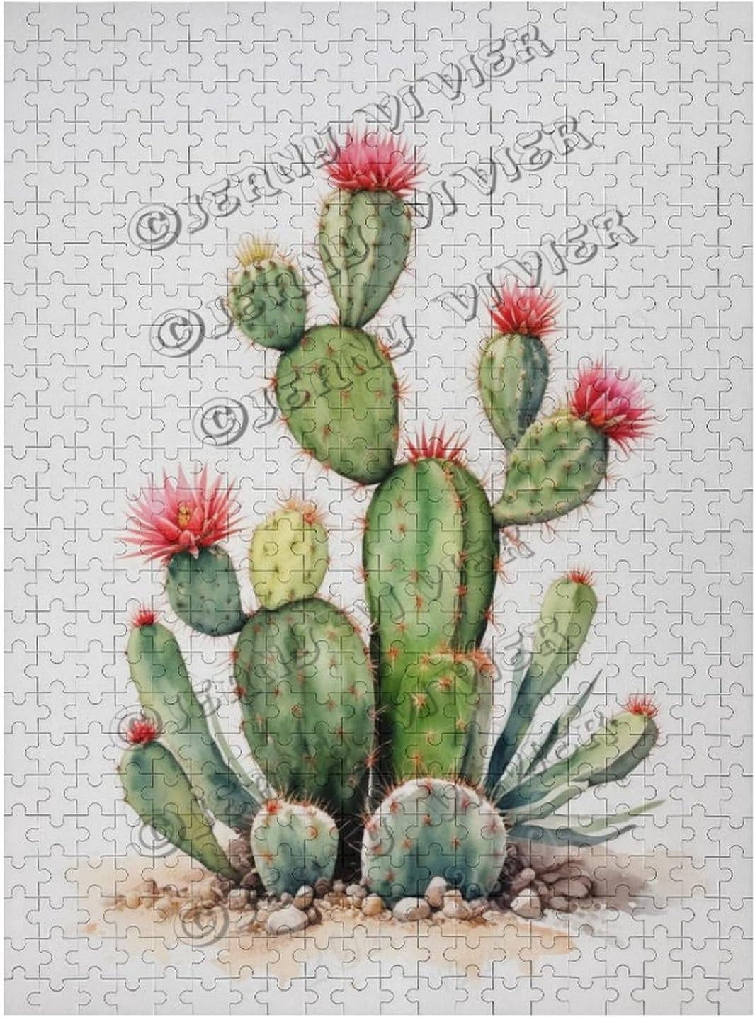500 Piece Ferocactus Cactus Puzzle – Wooden Jigsaw for Adults ...
