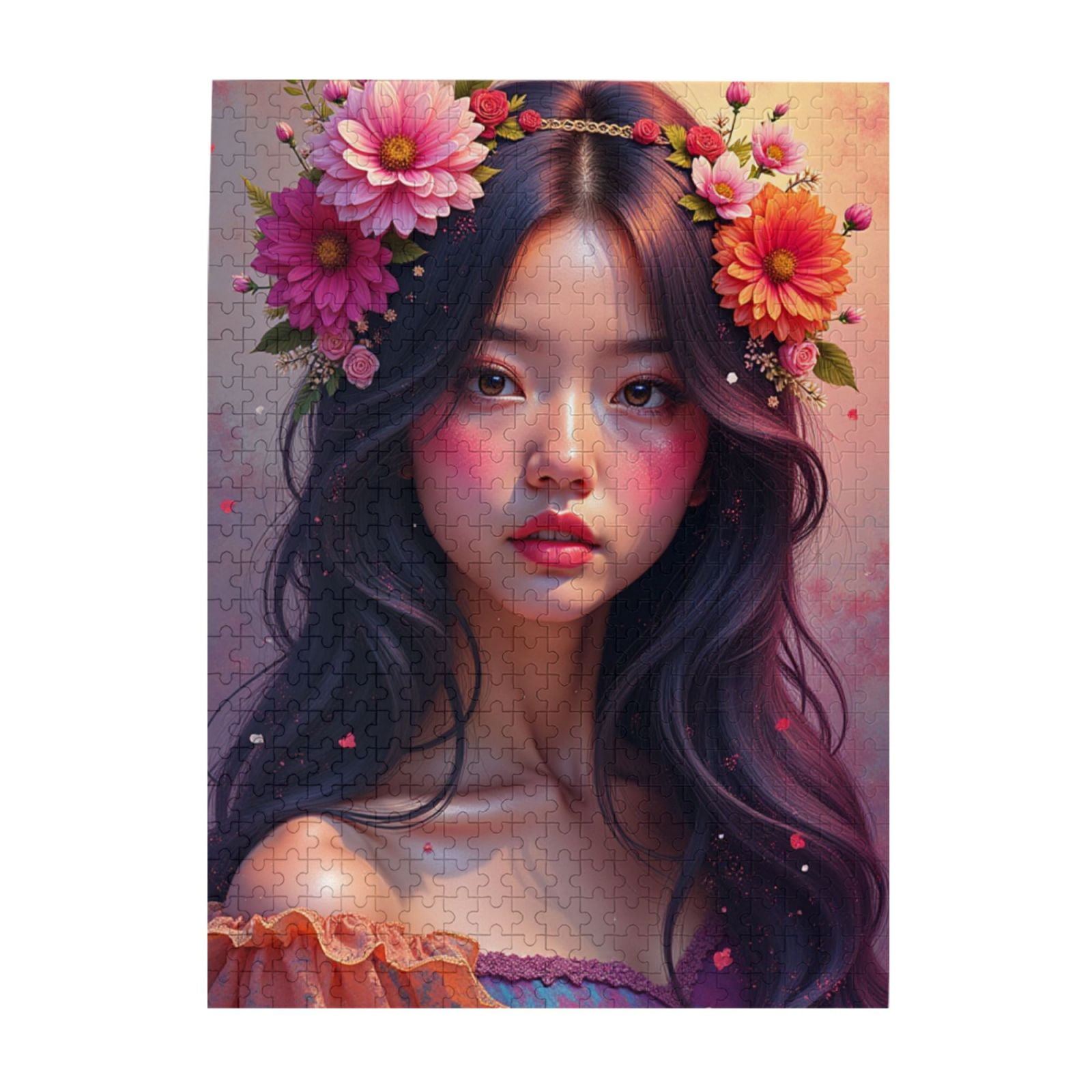 500 Piece Floral Girl Jigsaw Puzzle For Adults – Challenging & Fun ...