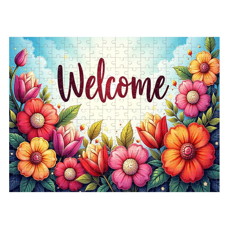 500 Piece Floral Welcome Jigsaw Puzzle for Adults Beautiful Flower ...