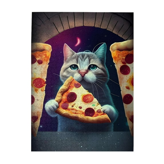 500 Piece Funny Pizza Cat Jigsaw Puzzle For Adults – Challenging ...