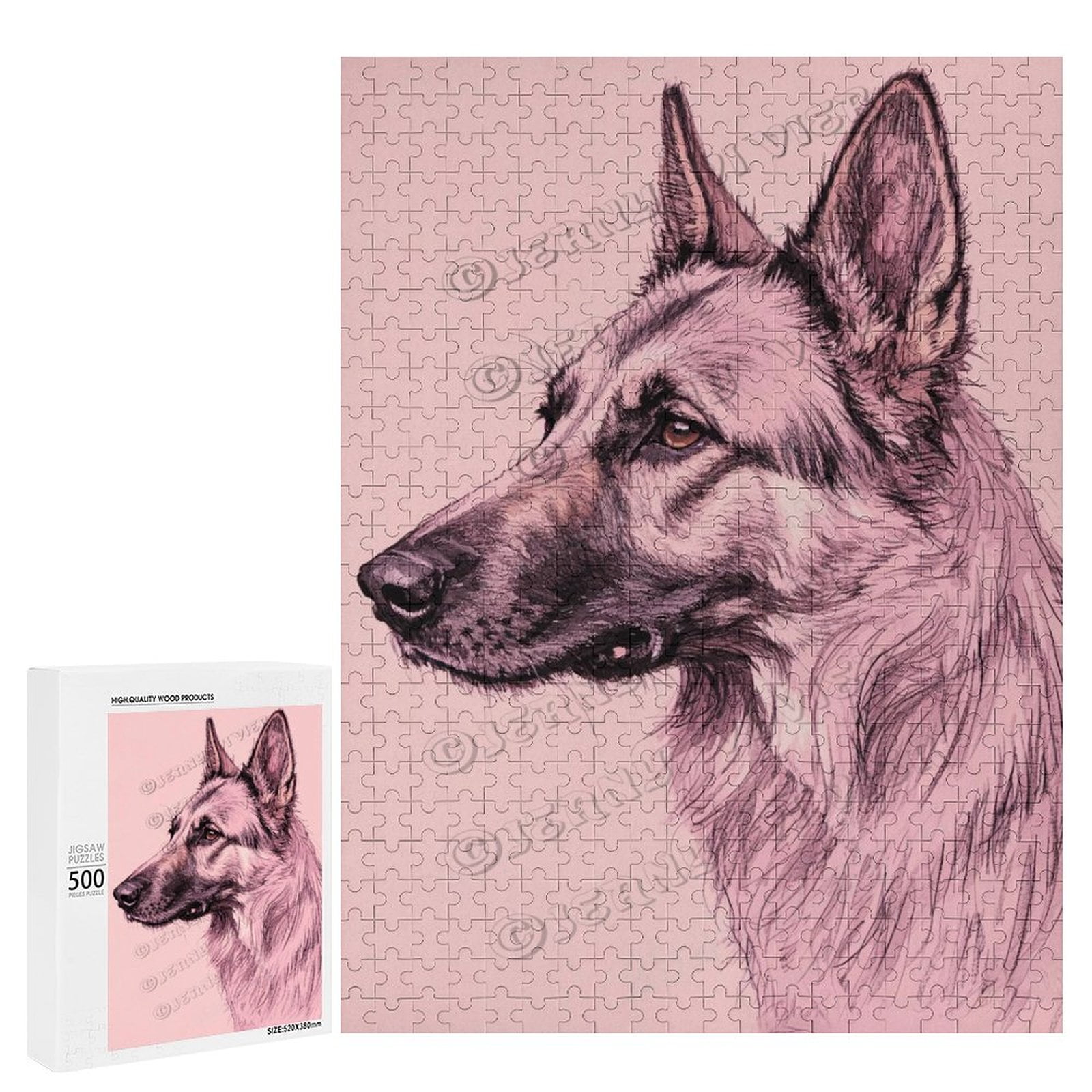 500 Piece German Shepherd Puzzle – Wooden Jigsaw for Dog Lovers ...