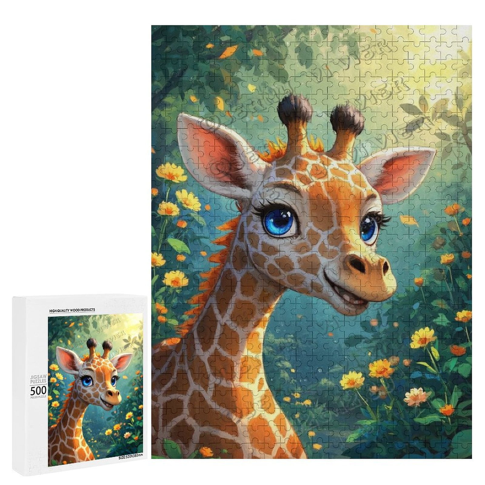 500 Piece Giraffe Puzzle – Cartoon Giraffe Decor | Relaxing Puzzle for ...