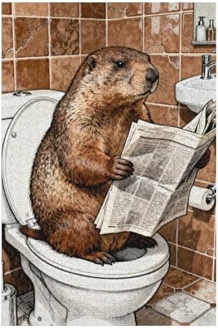 500 Piece Groundhog Going to The Toilet Lifestyle Scene Puzzle ...