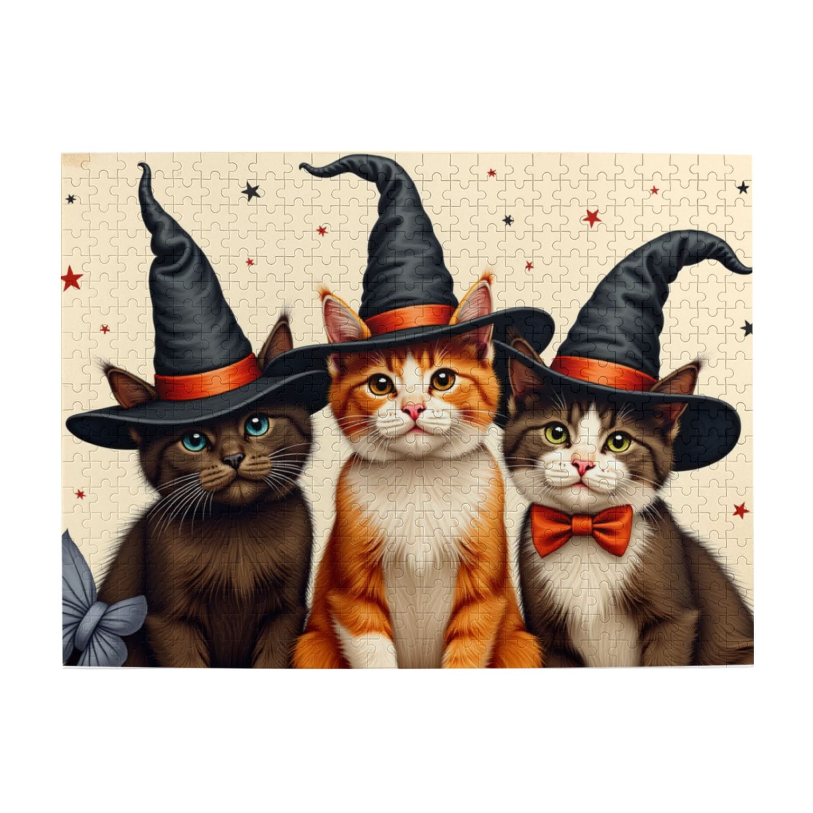 500 Piece Halloween Cats Jigsaw Puzzle For Adults Three Witches Cats In ...