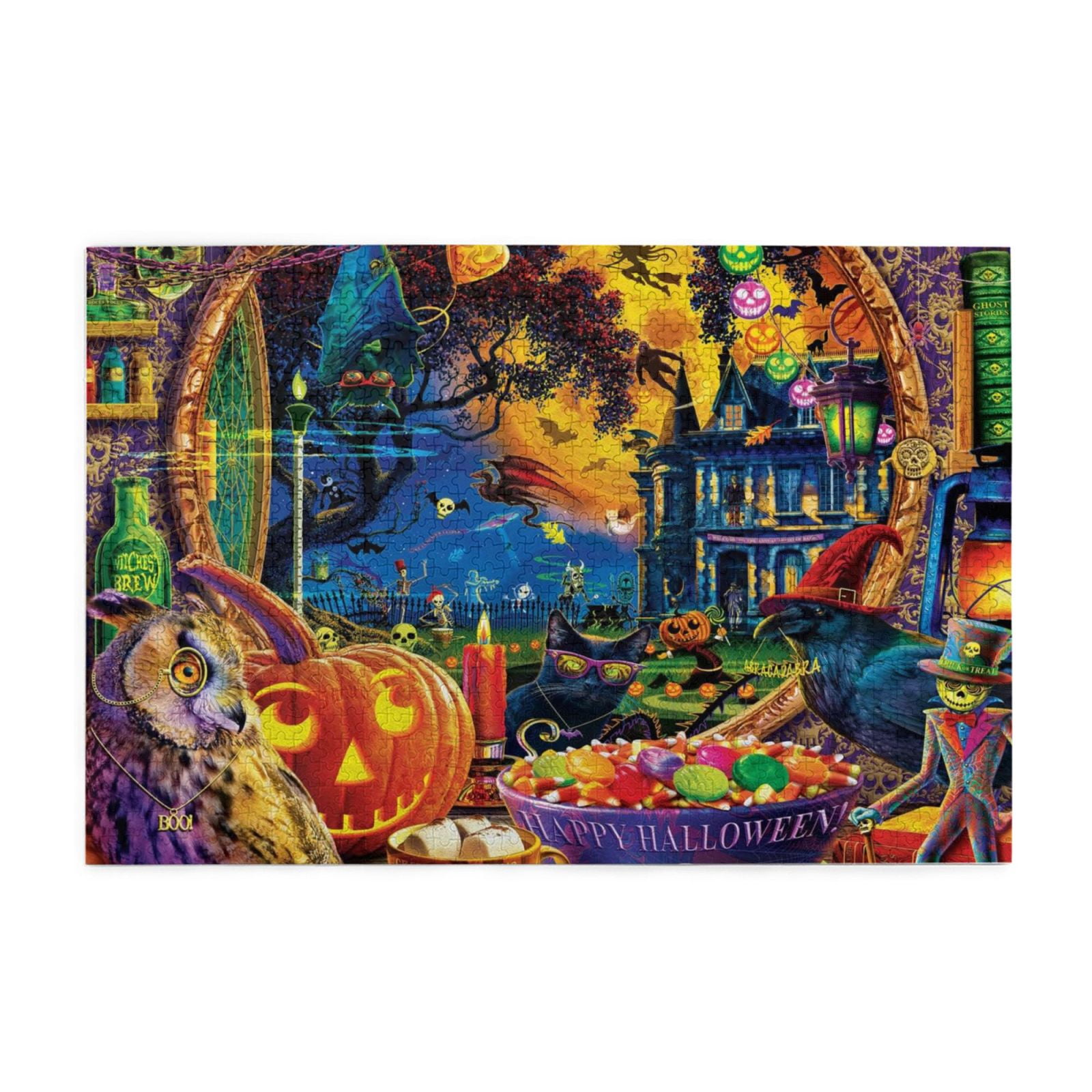 500 Piece Halloween Celebration Jigsaw Puzzle Challenging Adult Puzzle ...
