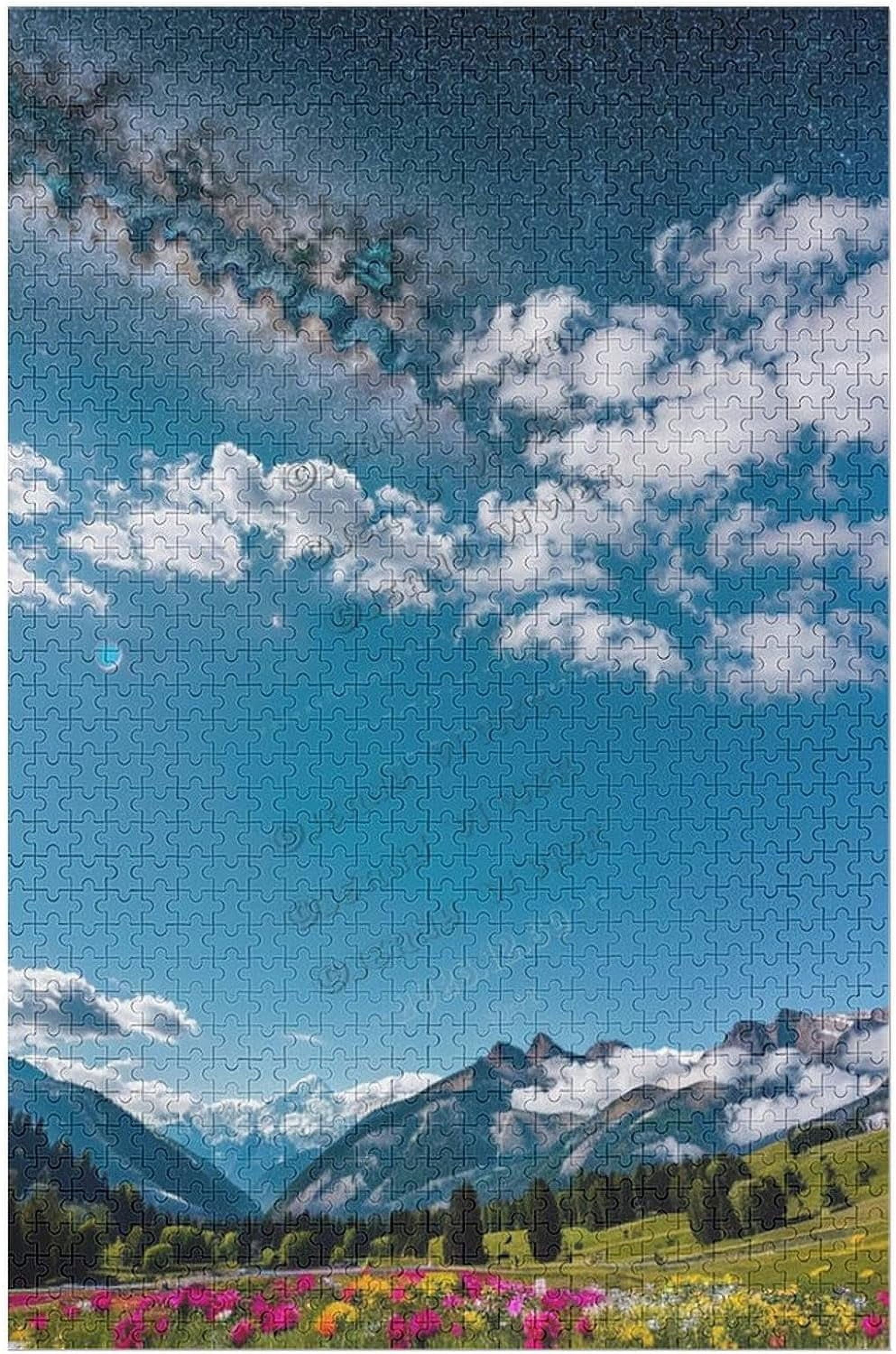 500 Piece Hill River Sky Landscape Jigsaw Puzzle, Unique Pieces Design ...