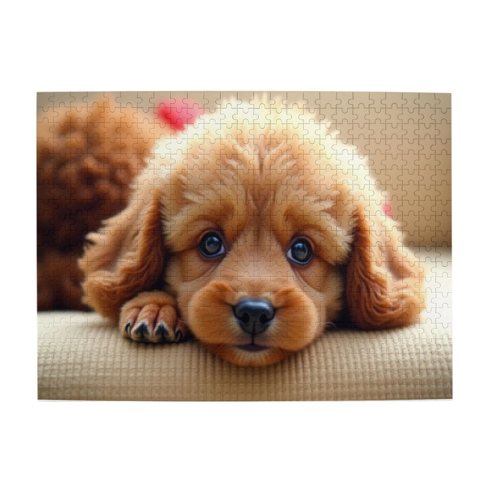 500 Piece Jigsaw Puzzle For Adults Adorable Puppy Cute Dog Fluffy Brown ...