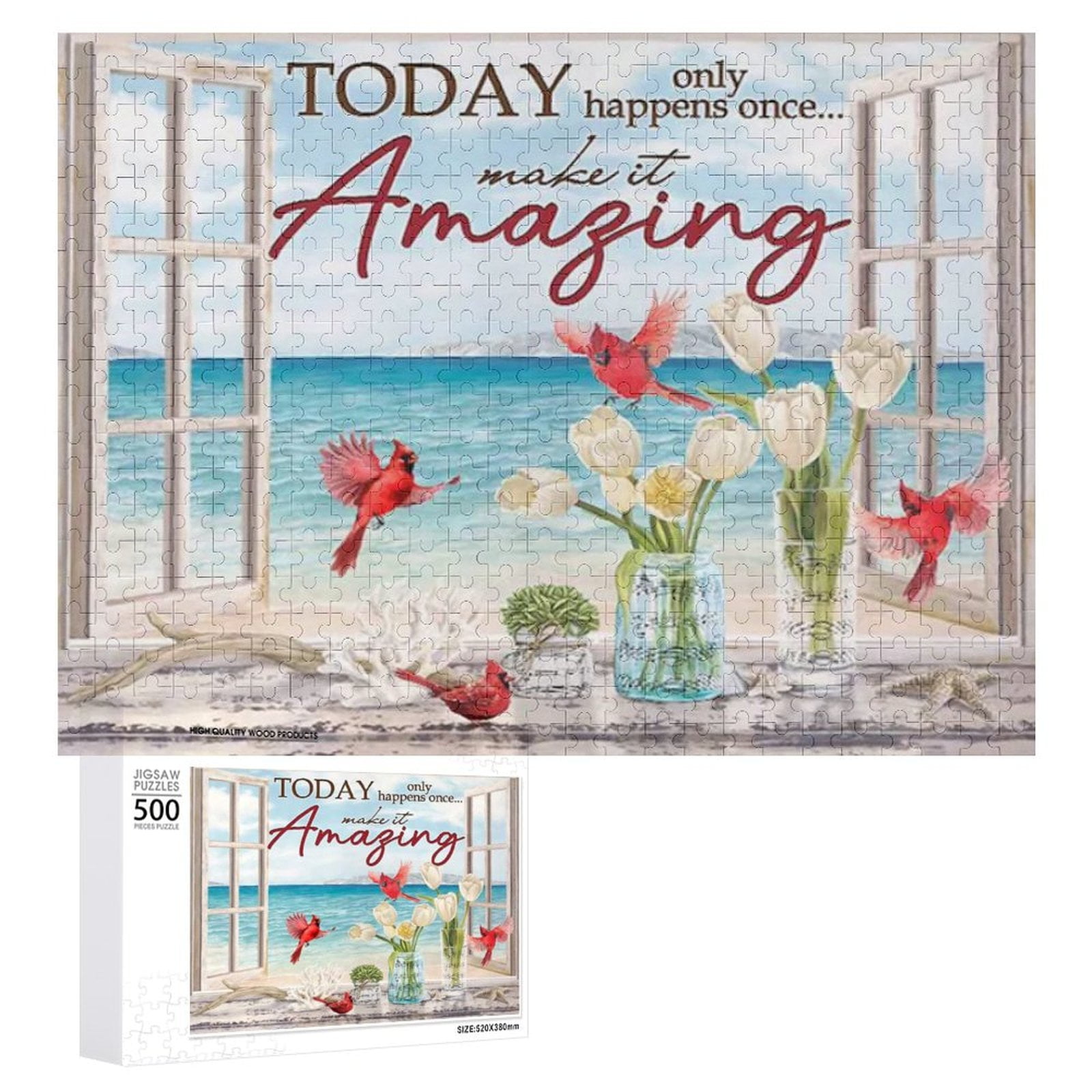 500 Piece Jigsaw Puzzle for Adults - Cardinal Today Only Happens Once ...