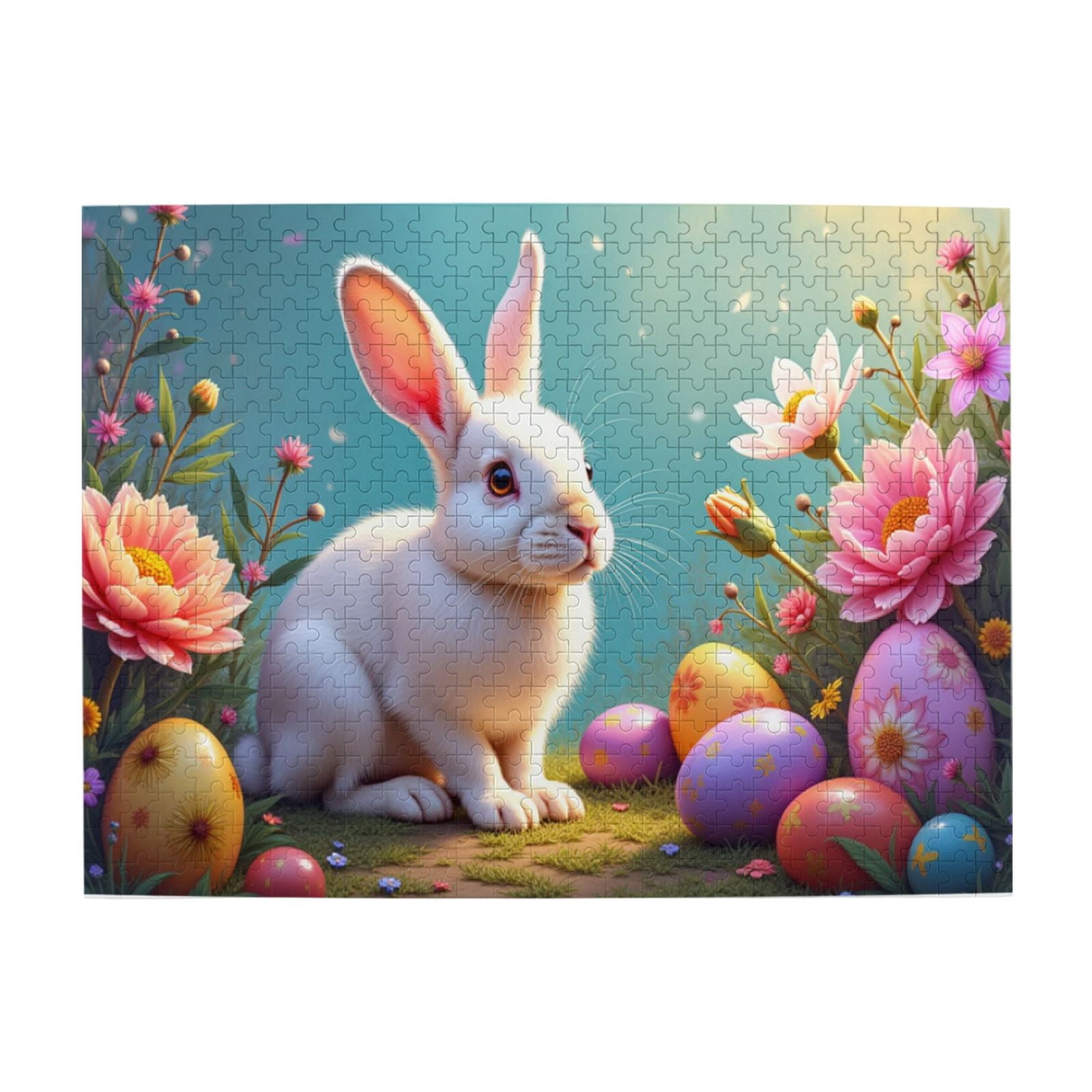 500 Piece Jigsaw Puzzle For Adults Easter Bunny With Flowers And Eggs ...