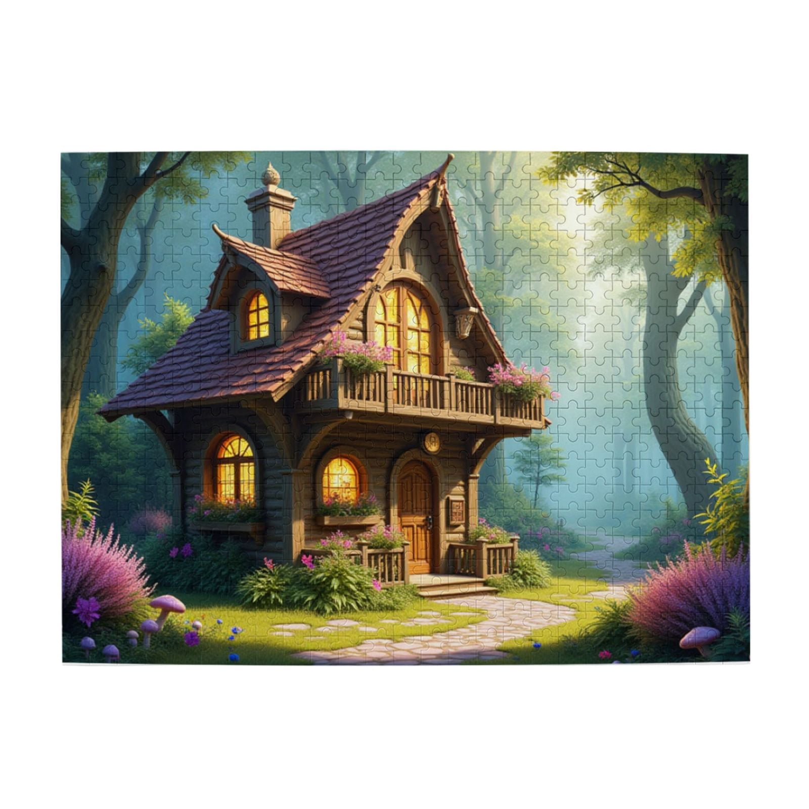 500 Piece Jigsaw Puzzle For Adults Enchanted Forest Cottage Relaxing ...