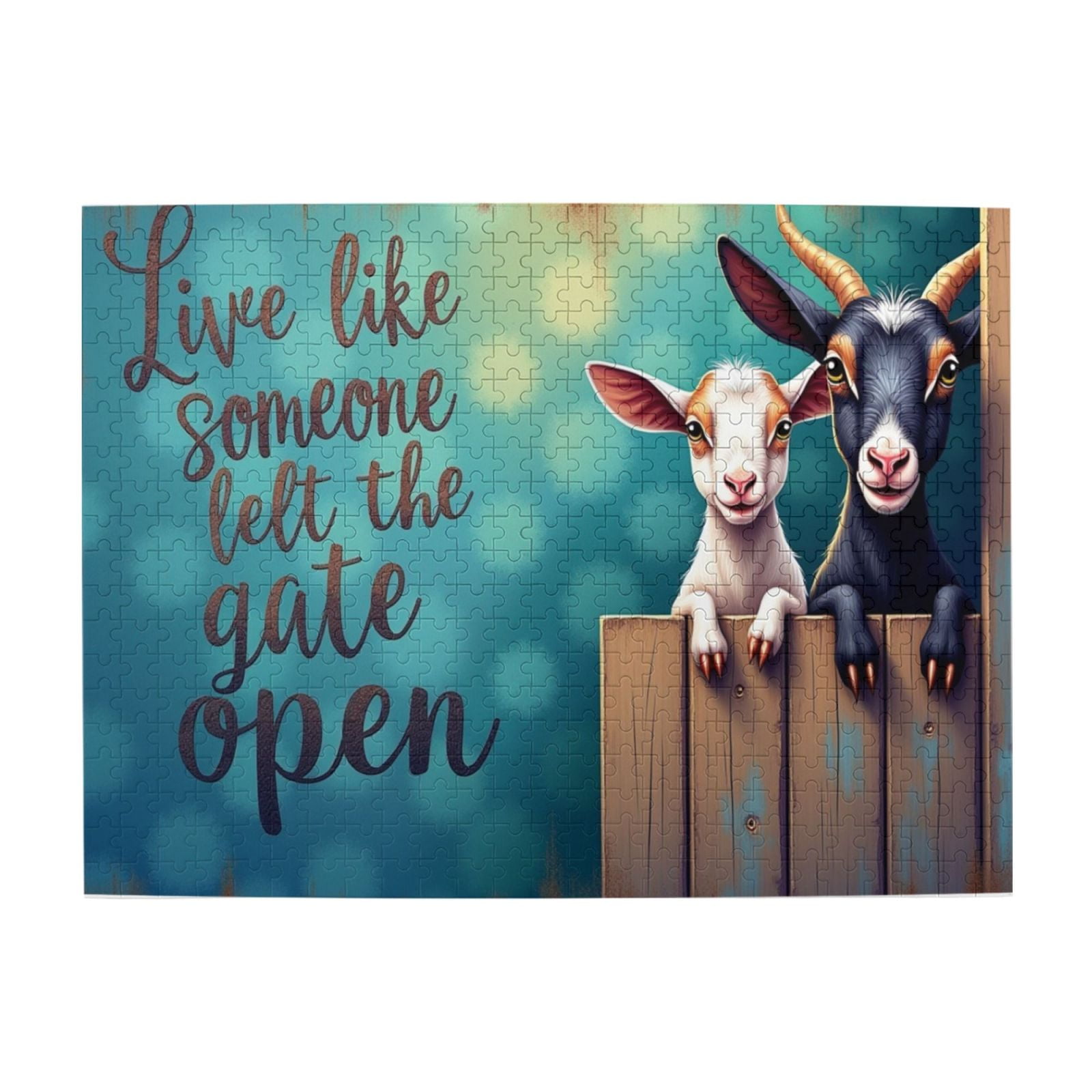500 Piece Jigsaw Puzzle For Adults Goats At The Gate Live Like Someone ...