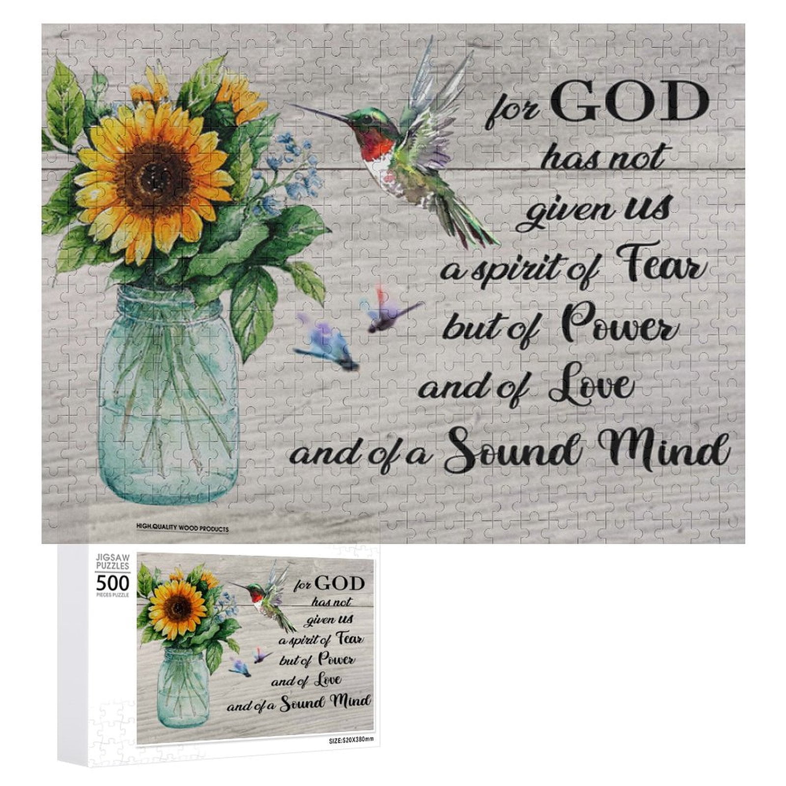 500 Piece Jigsaw Puzzle for Adults - Sunflower And Daisy, Jesus, God ...