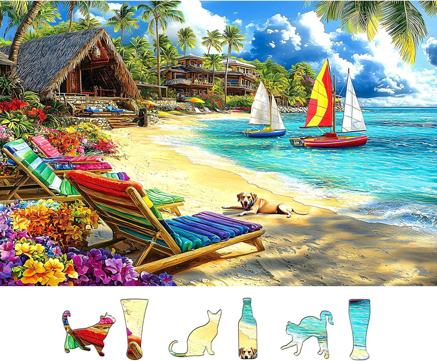 500 Piece Jigsaw Puzzle for Adults Tropical Beach Summer Scene with ...