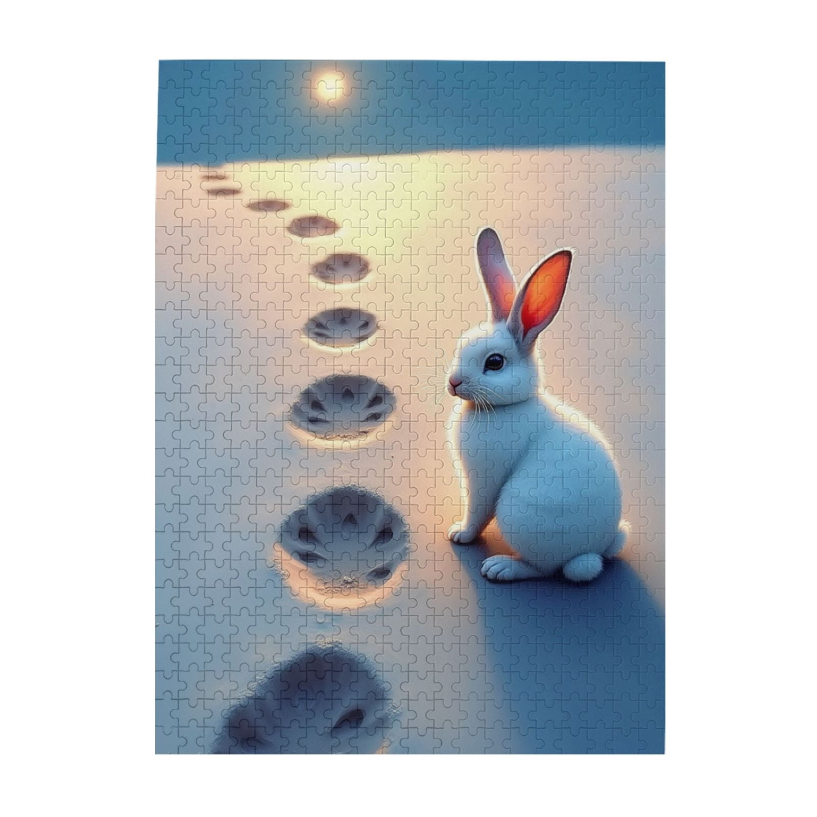 500 Piece Jigsaw Puzzle For Adults White Rabbit Sunset Footprints ...