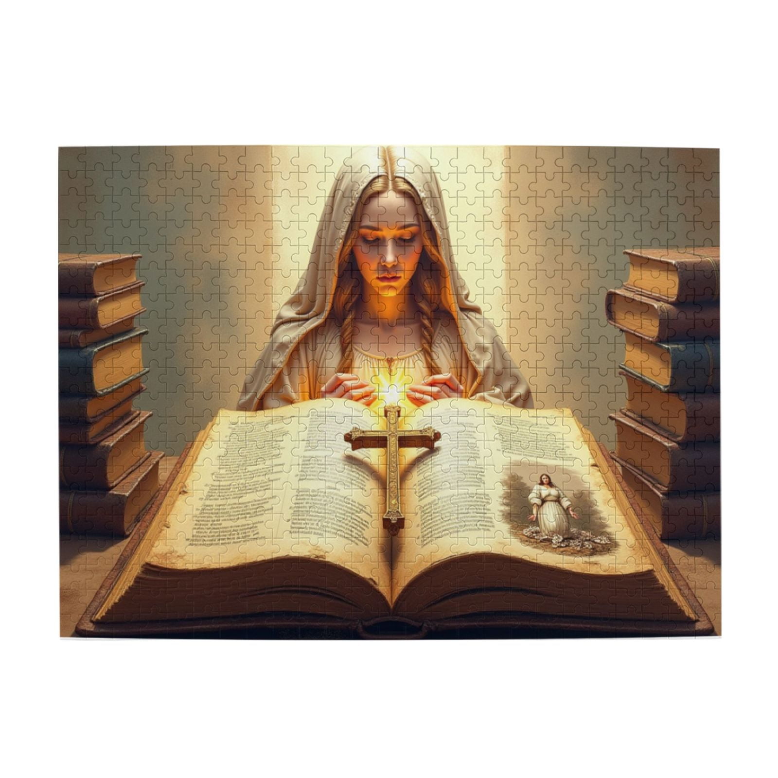 500 Piece Jigsaw Puzzle For Adults Woman Praying With Bible And Cross ...