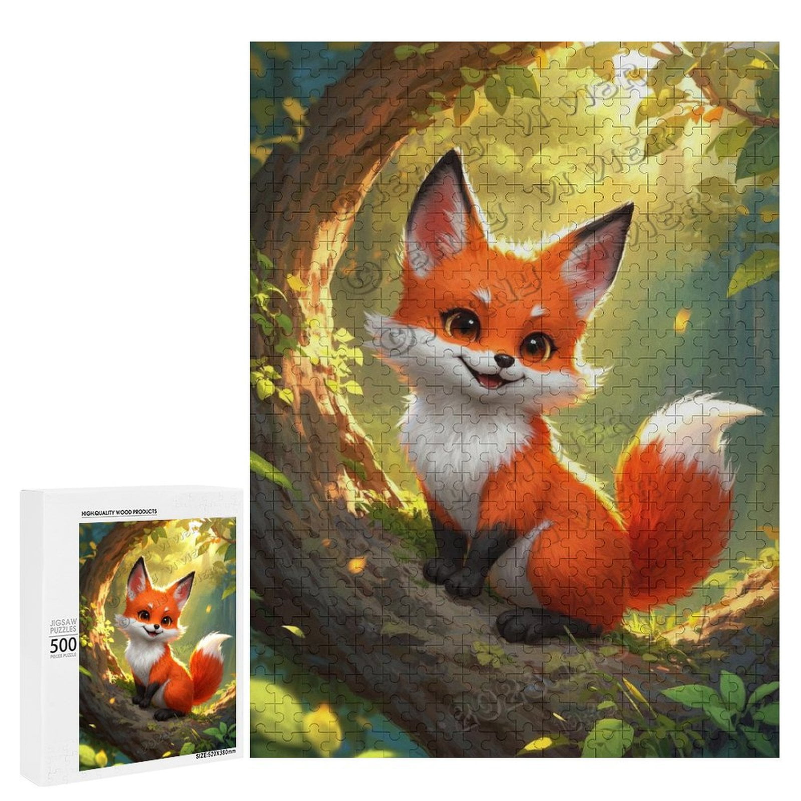 500 Piece Jigsaw Puzzle – Cartoon Fox Decor | Fun Puzzle for Fox Lovers ...