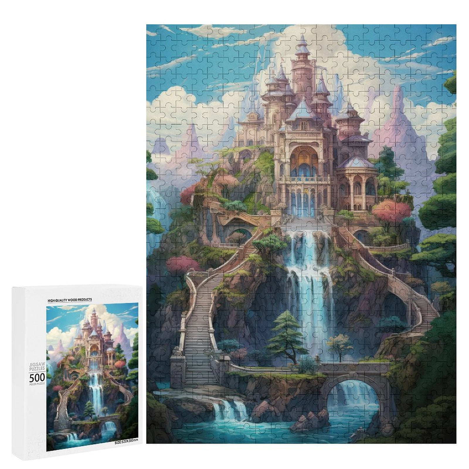 500 Piece Jigsaw Puzzle Castle Fairy Tale Grass For Beginners Learning ...
