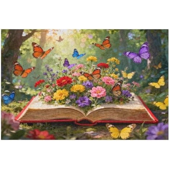 500 Piece Jigsaw Puzzle, Flowerbook Blooming Floral Art, Challenging ...