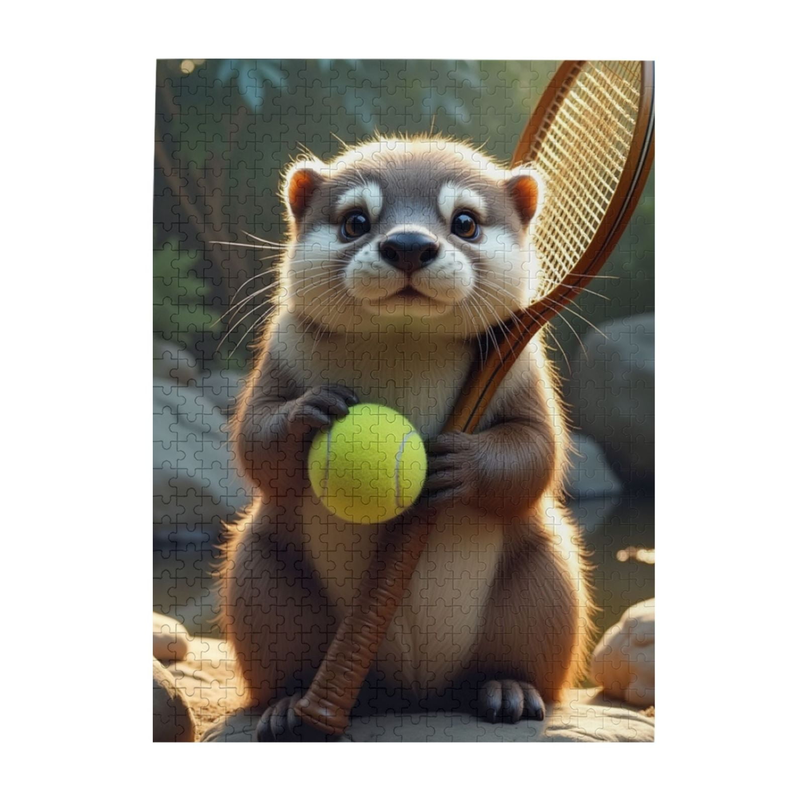 500 Piece Jigsaw Puzzle For Adults Adorable Otter With Tennis Racket ...