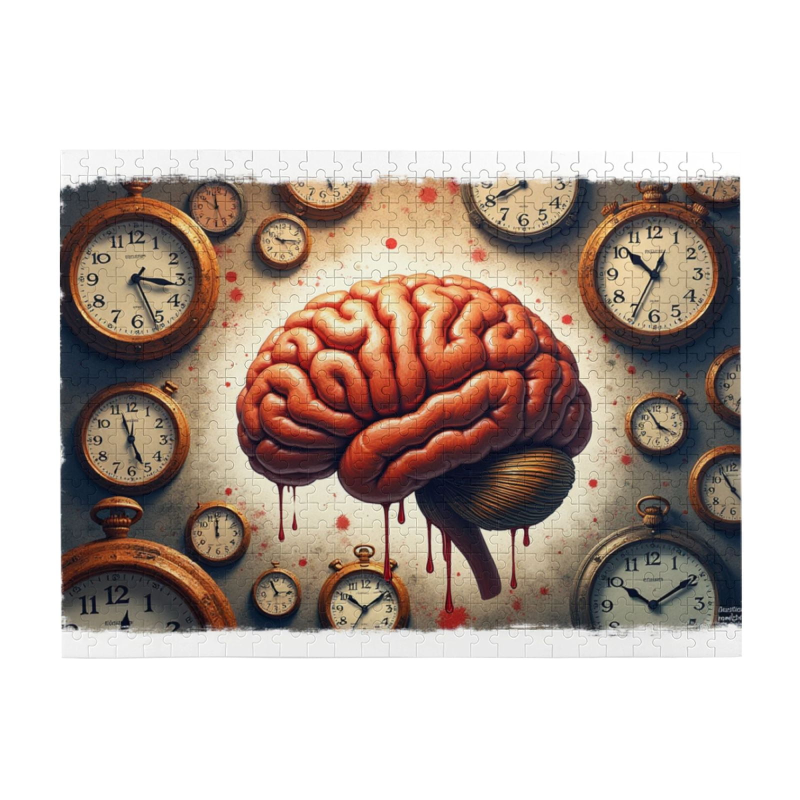 500 Piece Jigsaw Puzzle For Adults Bleeding Brain Time Clock ...