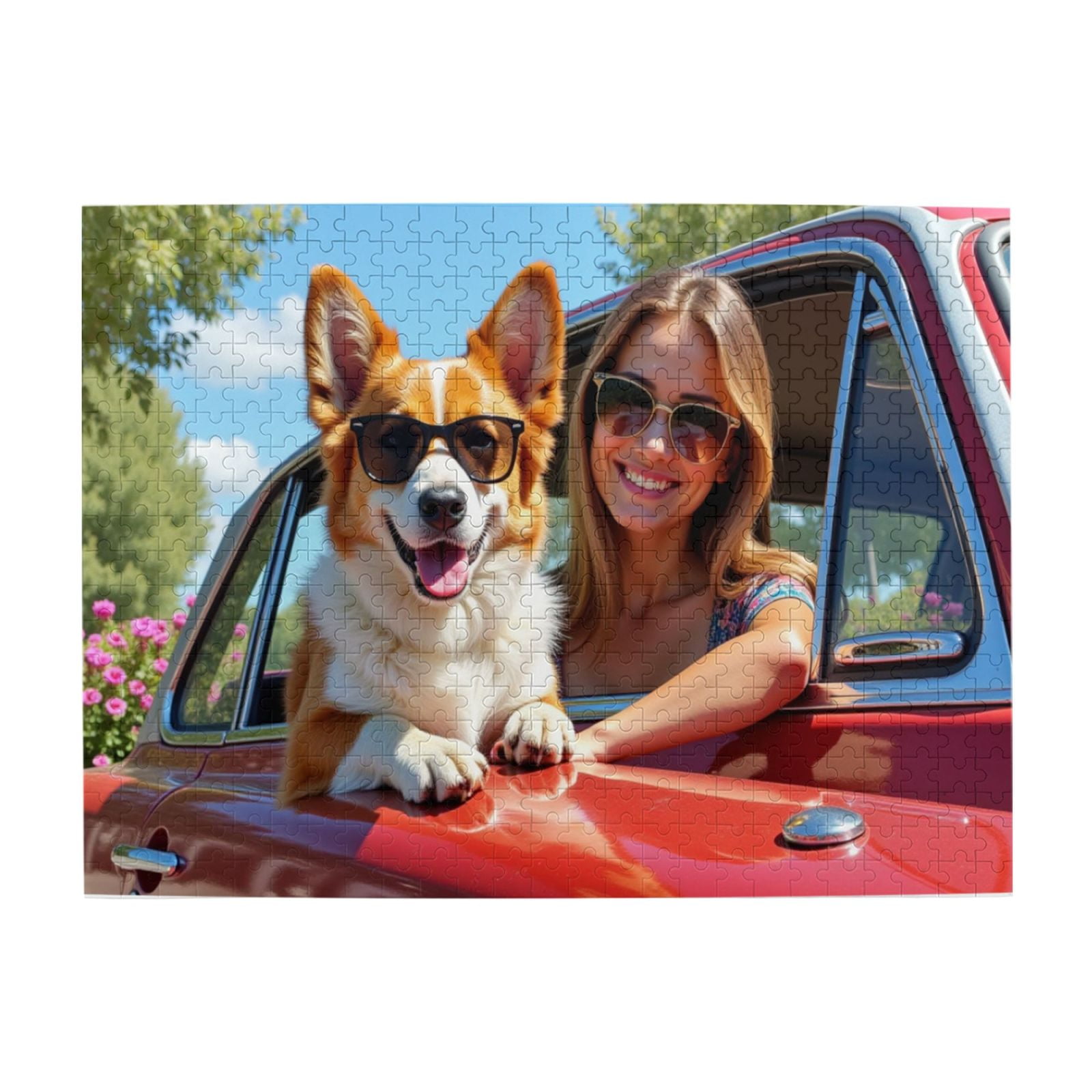 500 Piece Jigsaw Puzzle For Adults Corgi In Sunglasses Road Trip ...