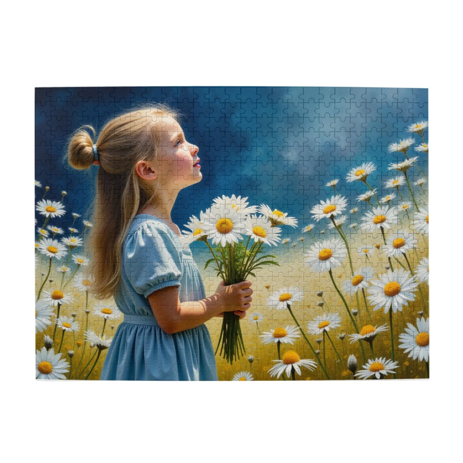 500 Piece Jigsaw Puzzle For Adults Girl With Daisies Challenging ...
