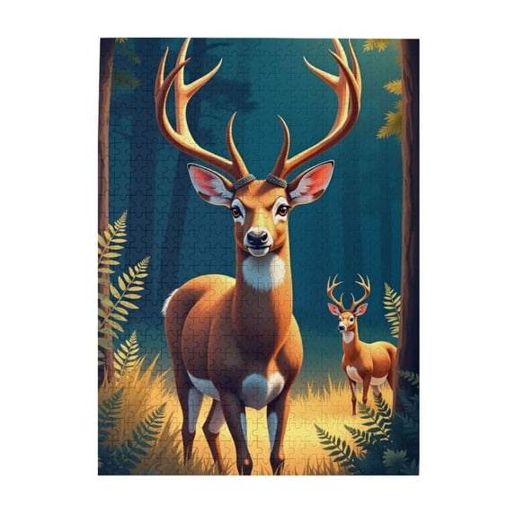 500 Piece Jigsaw Puzzle For Adults Majestic Deer In Forest Challenging ...