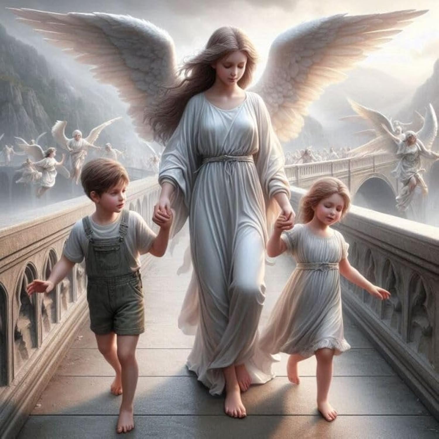 500 Piece Jigsaw Puzzle Guardian Angel and Children Crossing Bridge ...