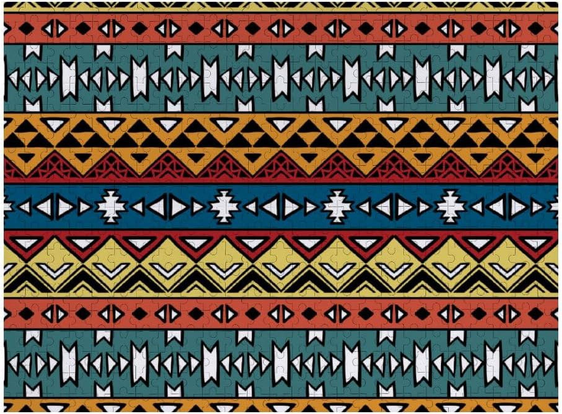 500 Piece Jigsaw Puzzle for Kids Adults - Boho Chic Style Aztec Motives ...
