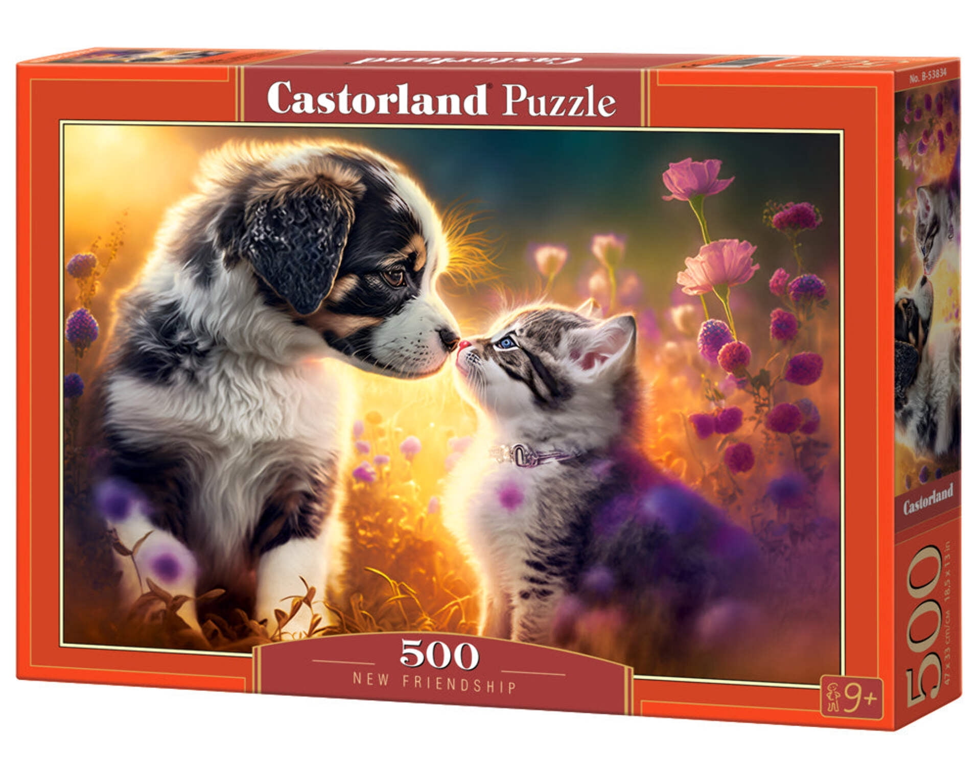 500 Piece Jigsaw Puzzle, New Friendship, Animal puzzle, Cat Dog, Puppy ...