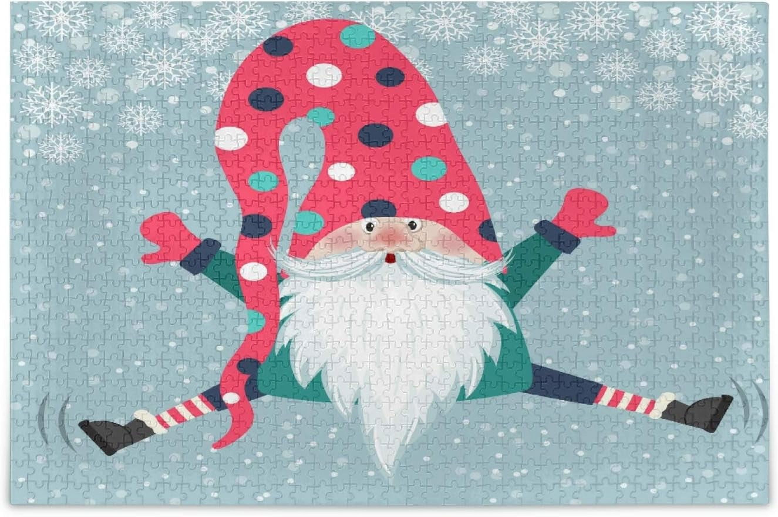 500 Piece Jigsaw Puzzle for Adults Kids, Christmas Cute Gnome Jump ...