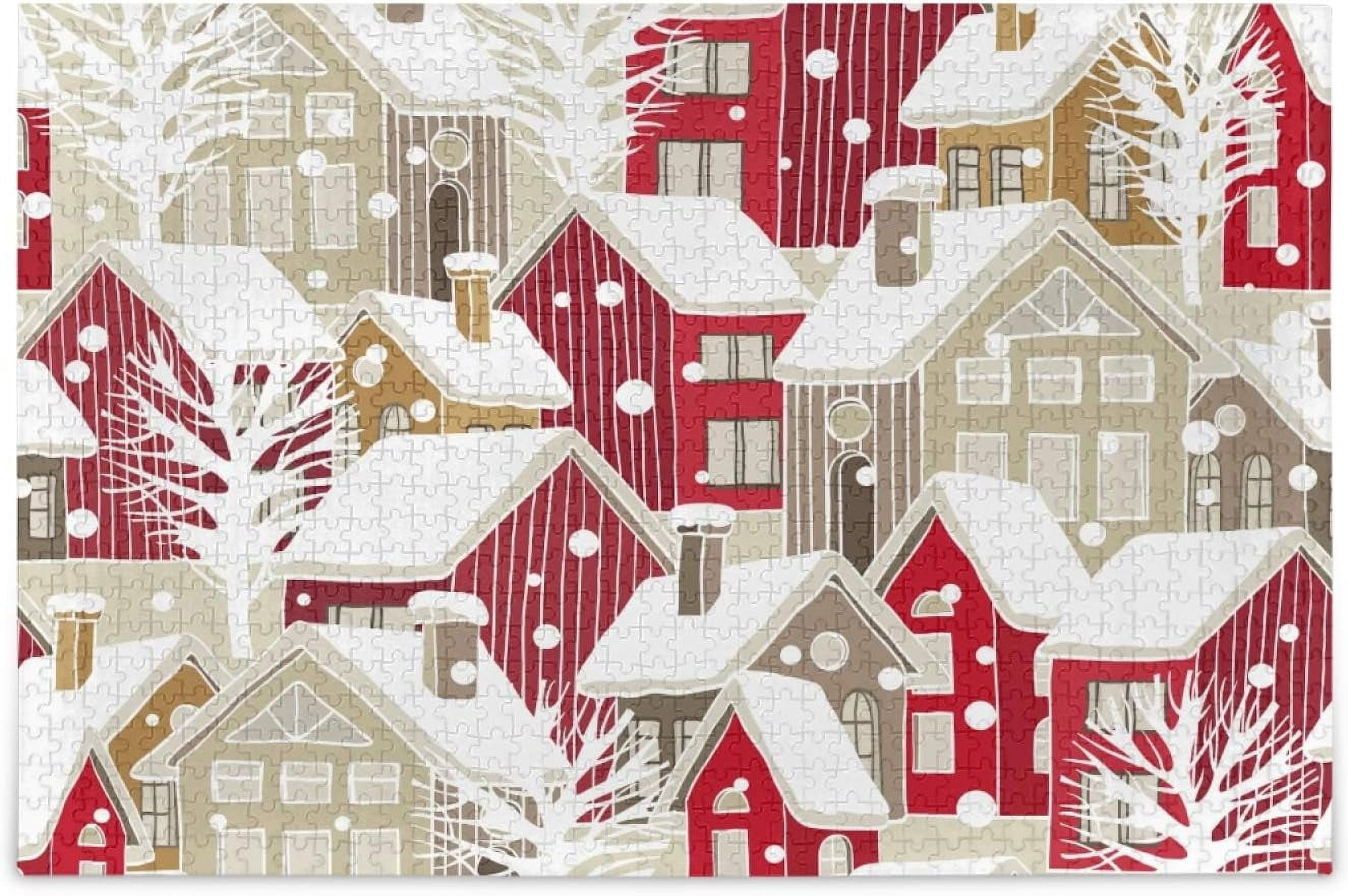 500 Piece Jigsaw Puzzle for Adults Kids, Christmas Winter Houses ...
