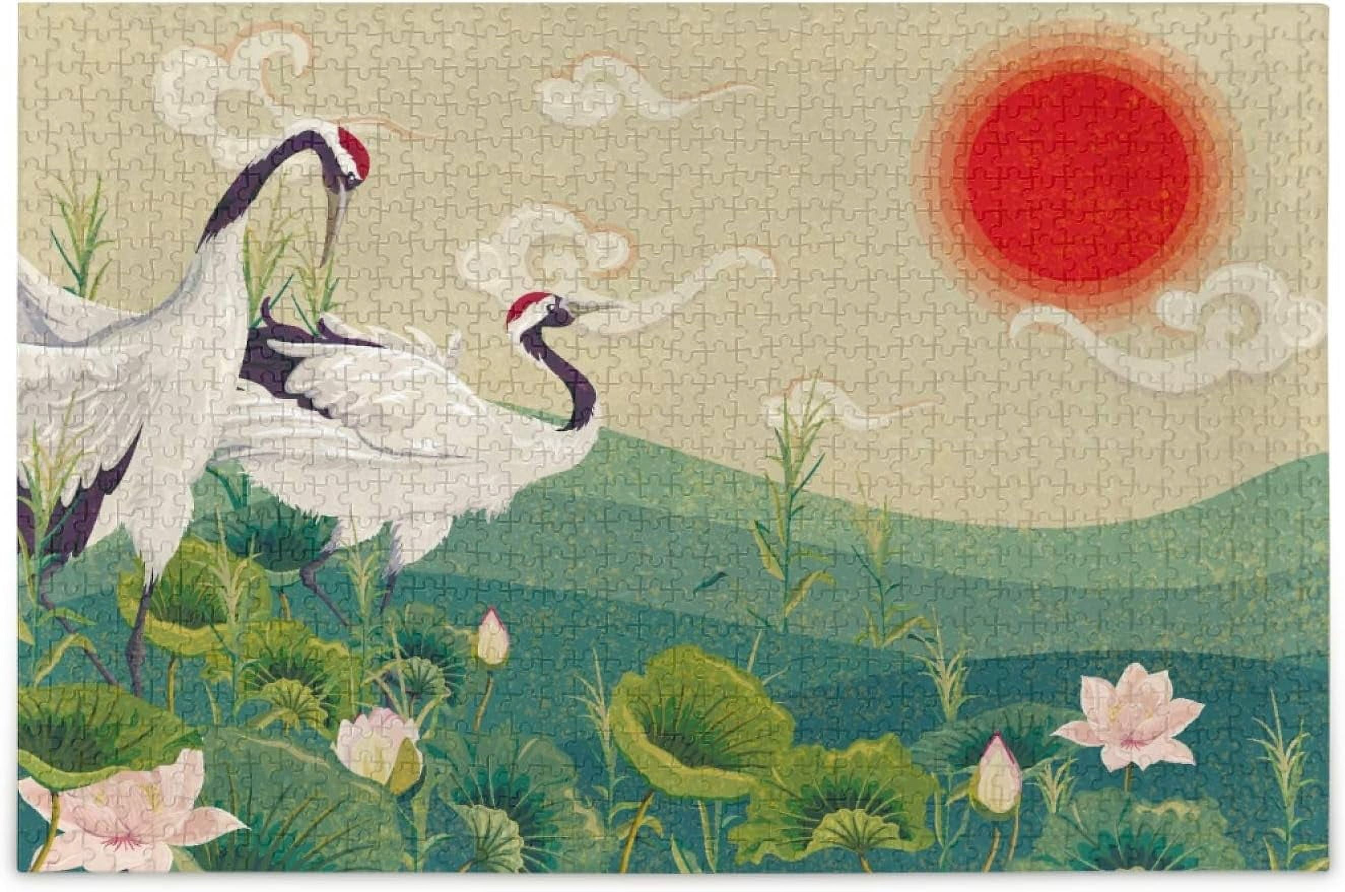500 Piece Jigsaw Puzzle for Adults Kids, Japanese Cranes Fun Puzzles ...