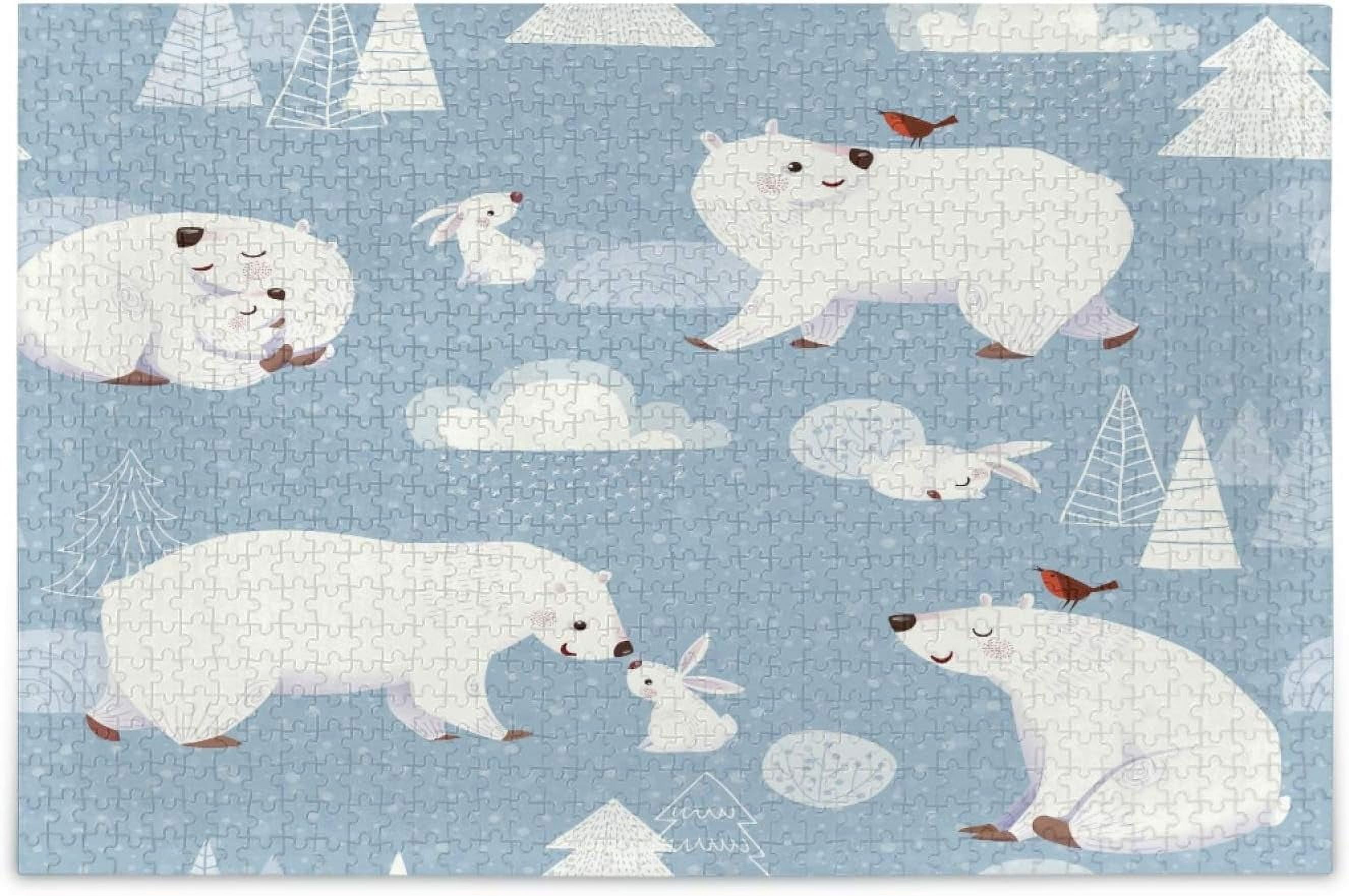 500 Piece Jigsaw Puzzle for Adults Kids, Winter Cute Polar Bears ...