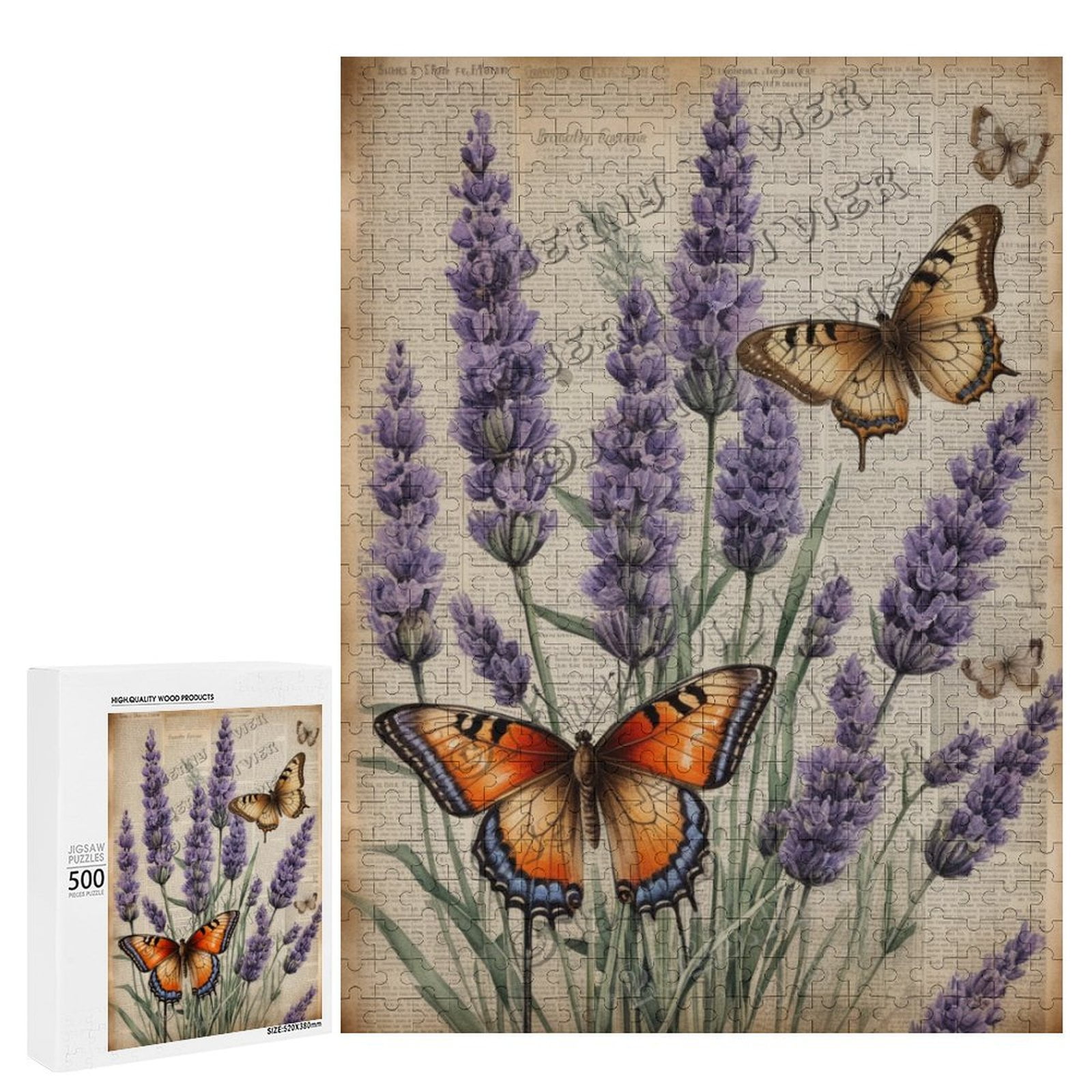 500 Piece Jigsaw Puzzle for Adults – Purple Lavender Sunset Scene ...