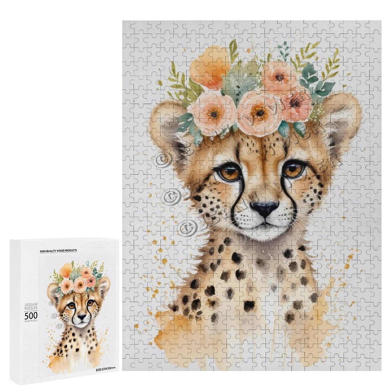 500 Piece Jigsaw Puzzle for Adults - Wood Puzzles - Funny Cheetah Theme ...