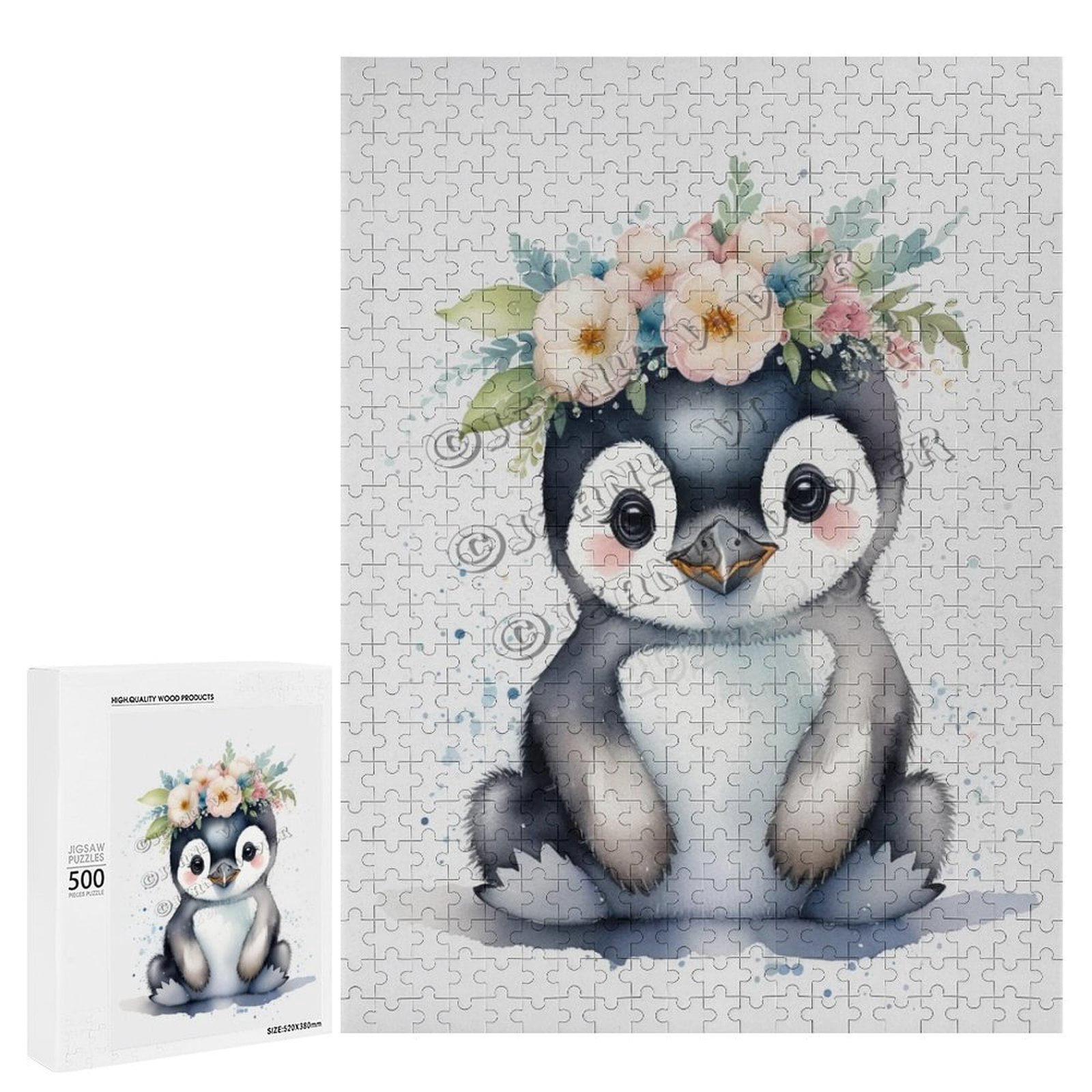 500 Piece Jigsaw Puzzle for Adults - Wood Puzzles - Penguin - Great for ...