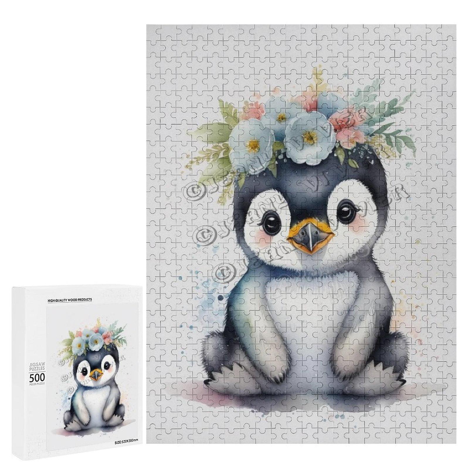 500 Piece Jigsaw Puzzle for Adults - Wood Puzzles - Penguin Theme ...