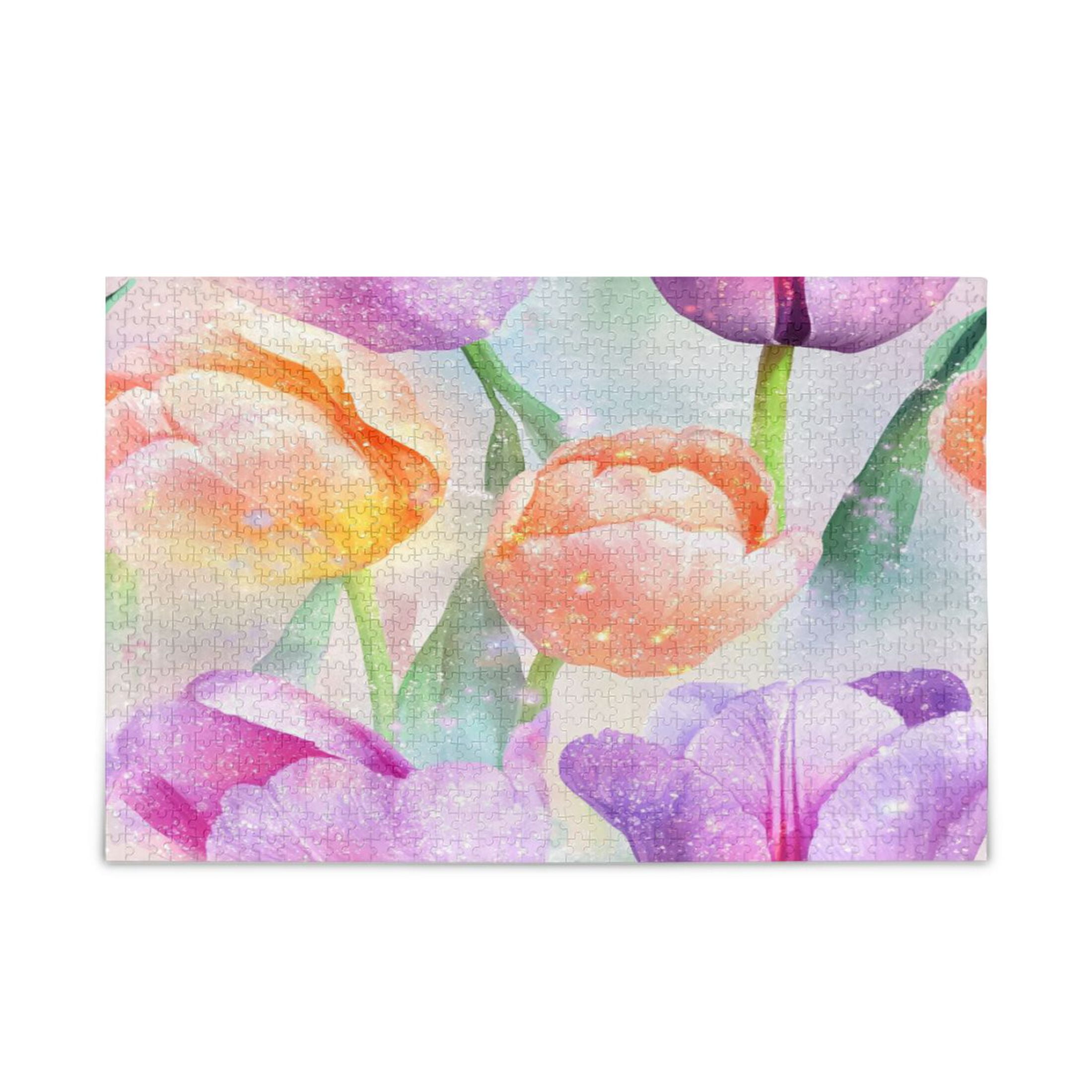 500-Piece Jigsaw Puzzle for Brain Teasing Fun & Perfect Wall Art for Adults Ages 15+ Tulips ...