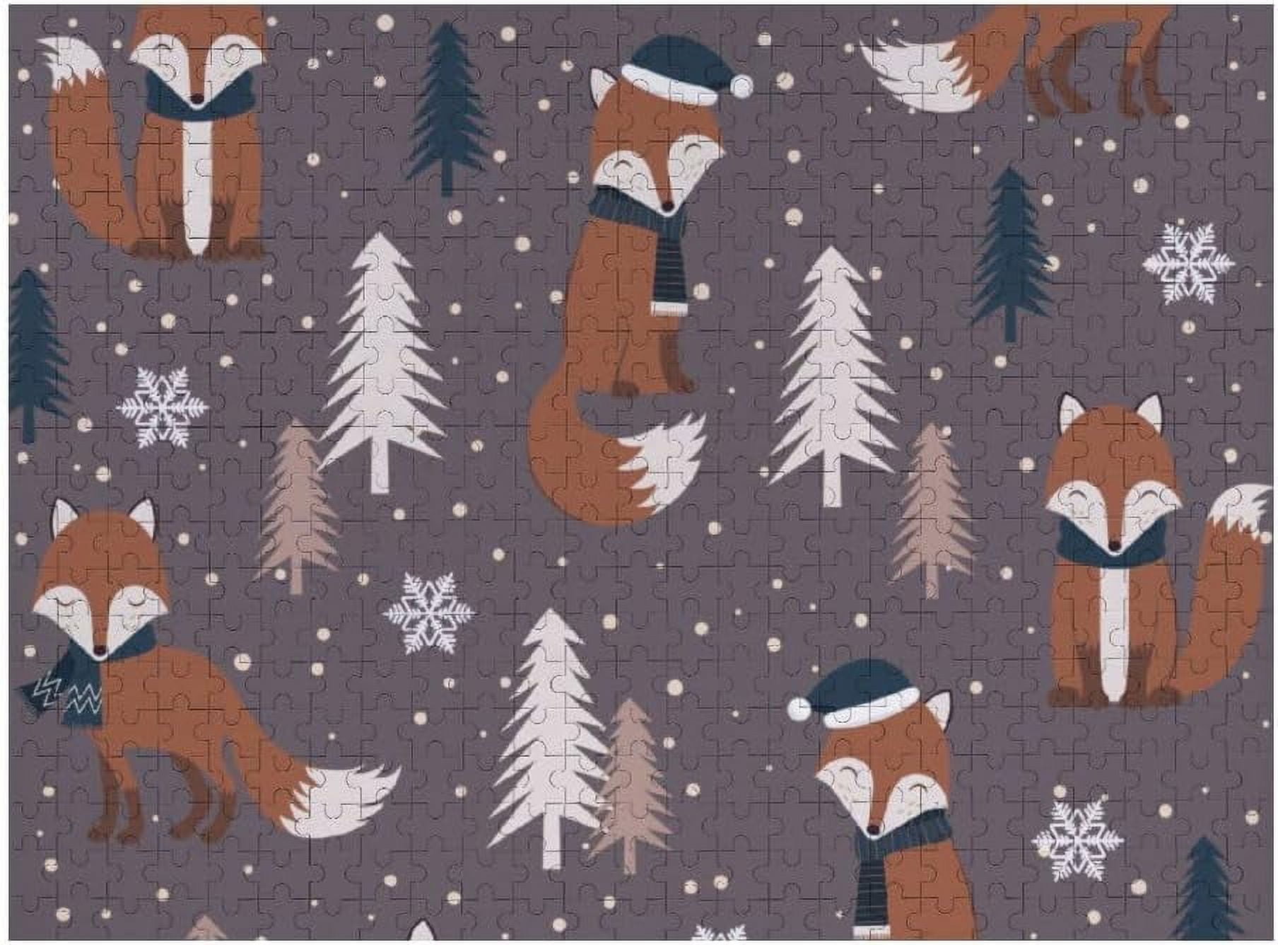 500 Piece Jigsaw Puzzle for Kids Adults - Christmas Fox Winter Fun ...